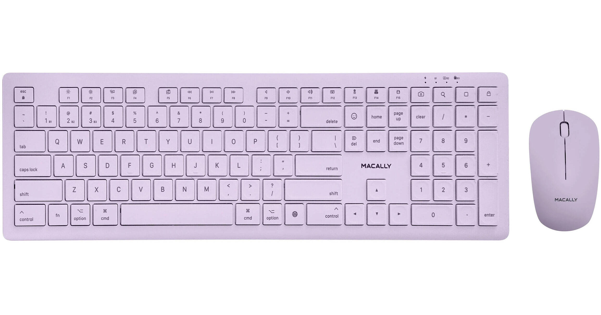 Macally Wireless Bluetooth Keyboard and Mouse Combo BTSLKEYPUCB