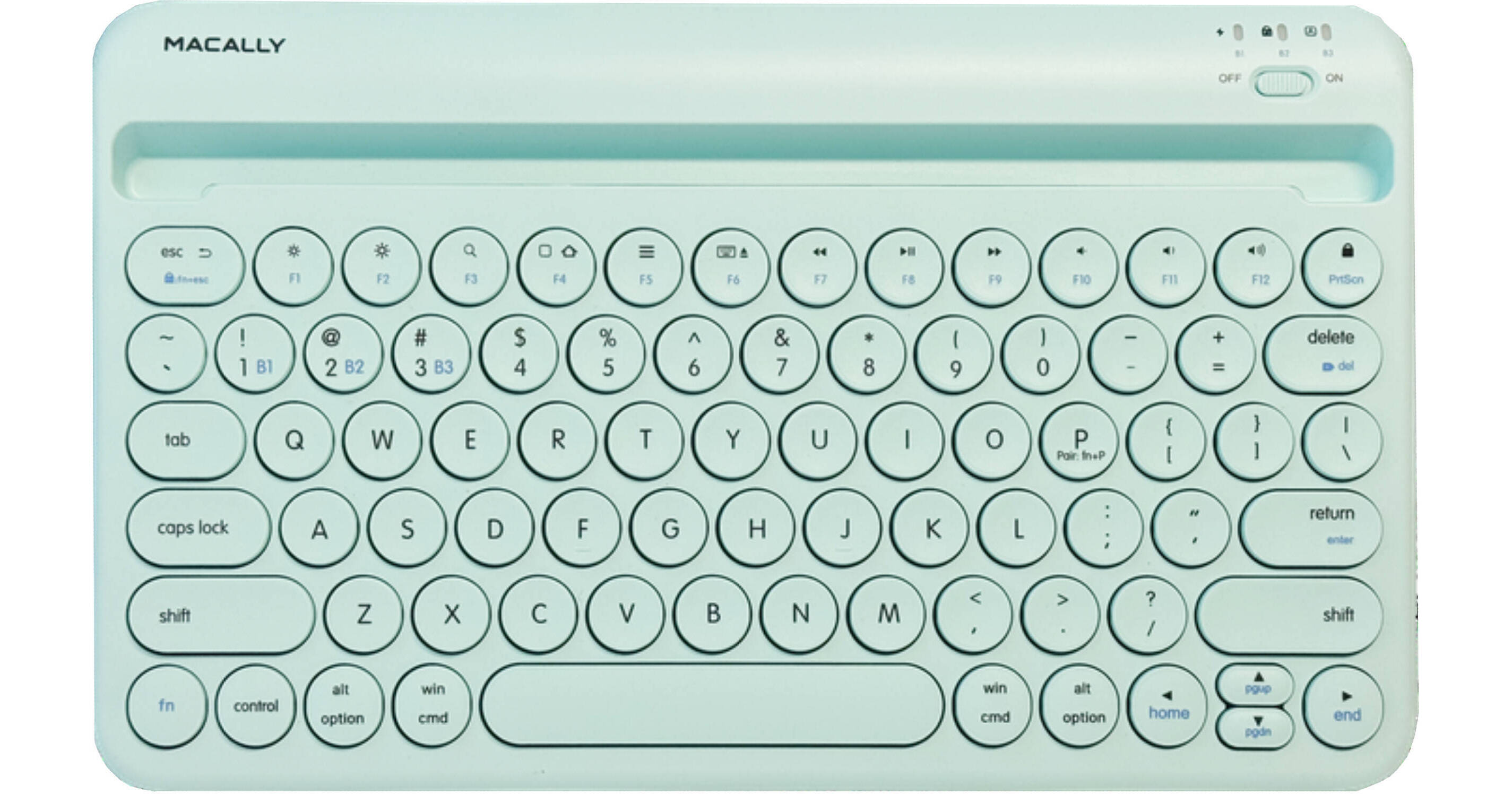 Macally Compact Rechargeable Bluetooth Keyboard BTTABKEYBATMG