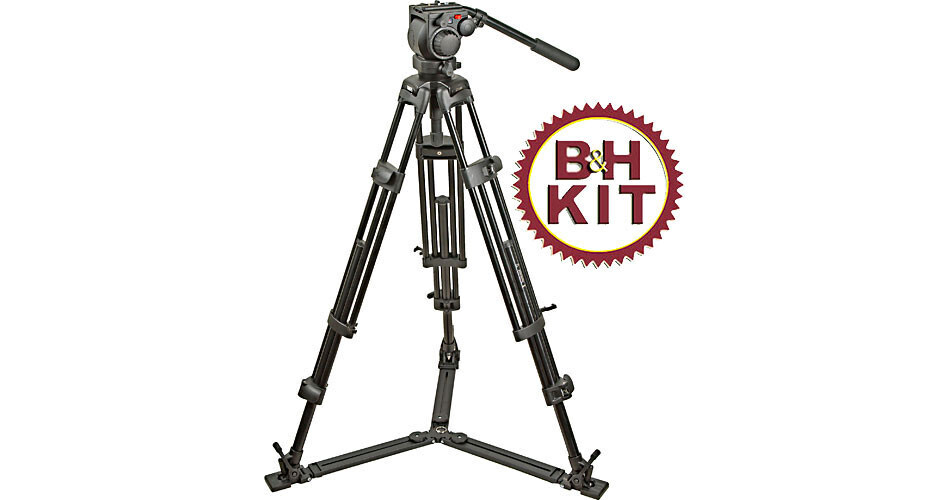 Used Manfrotto 525MVB Tripod Legs (Black) with 519 Fluid Head