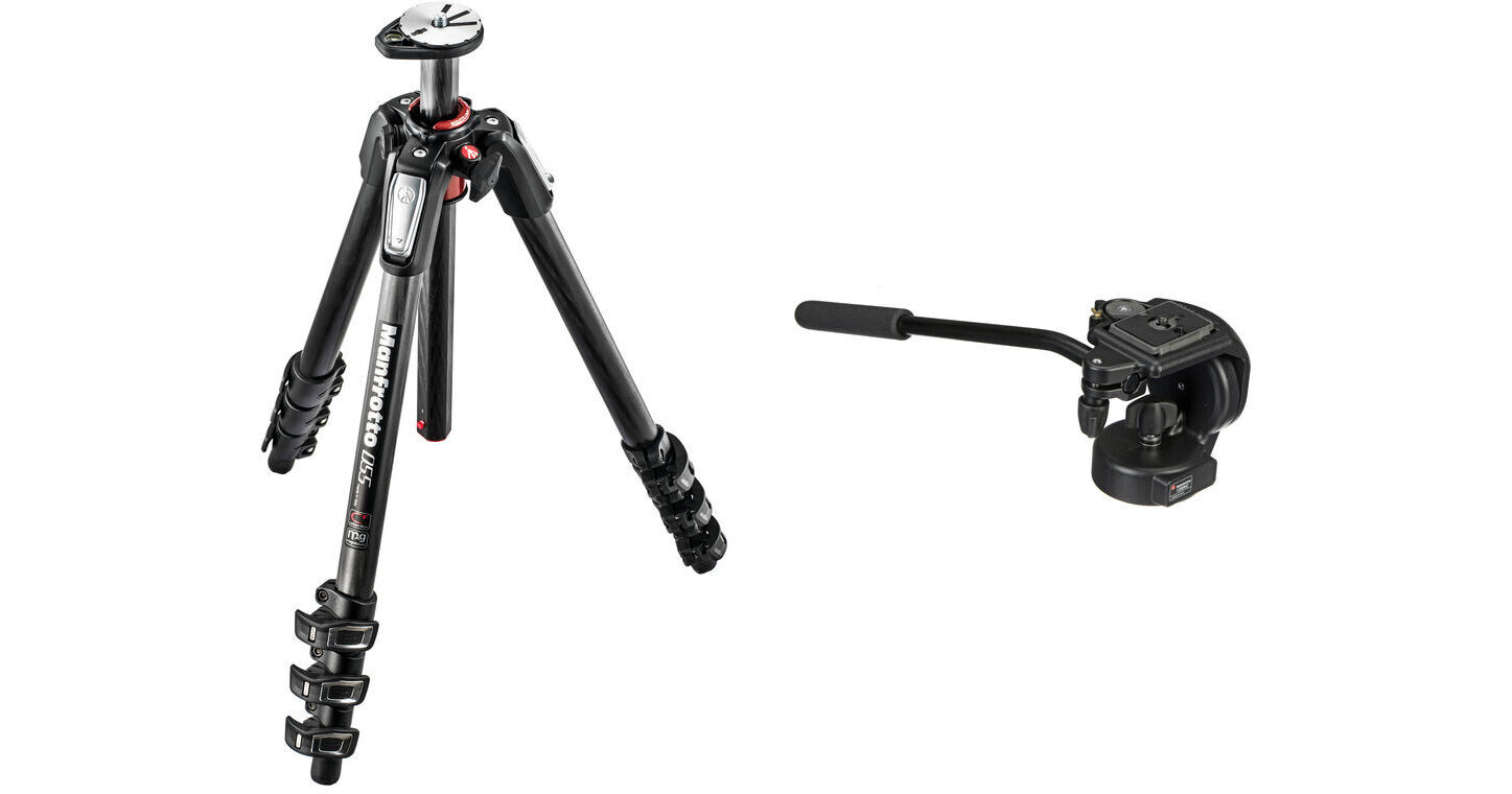 Manfrotto MT055CXPRO4 Carbon Fiber Tripod with 128RC Micro Fluid