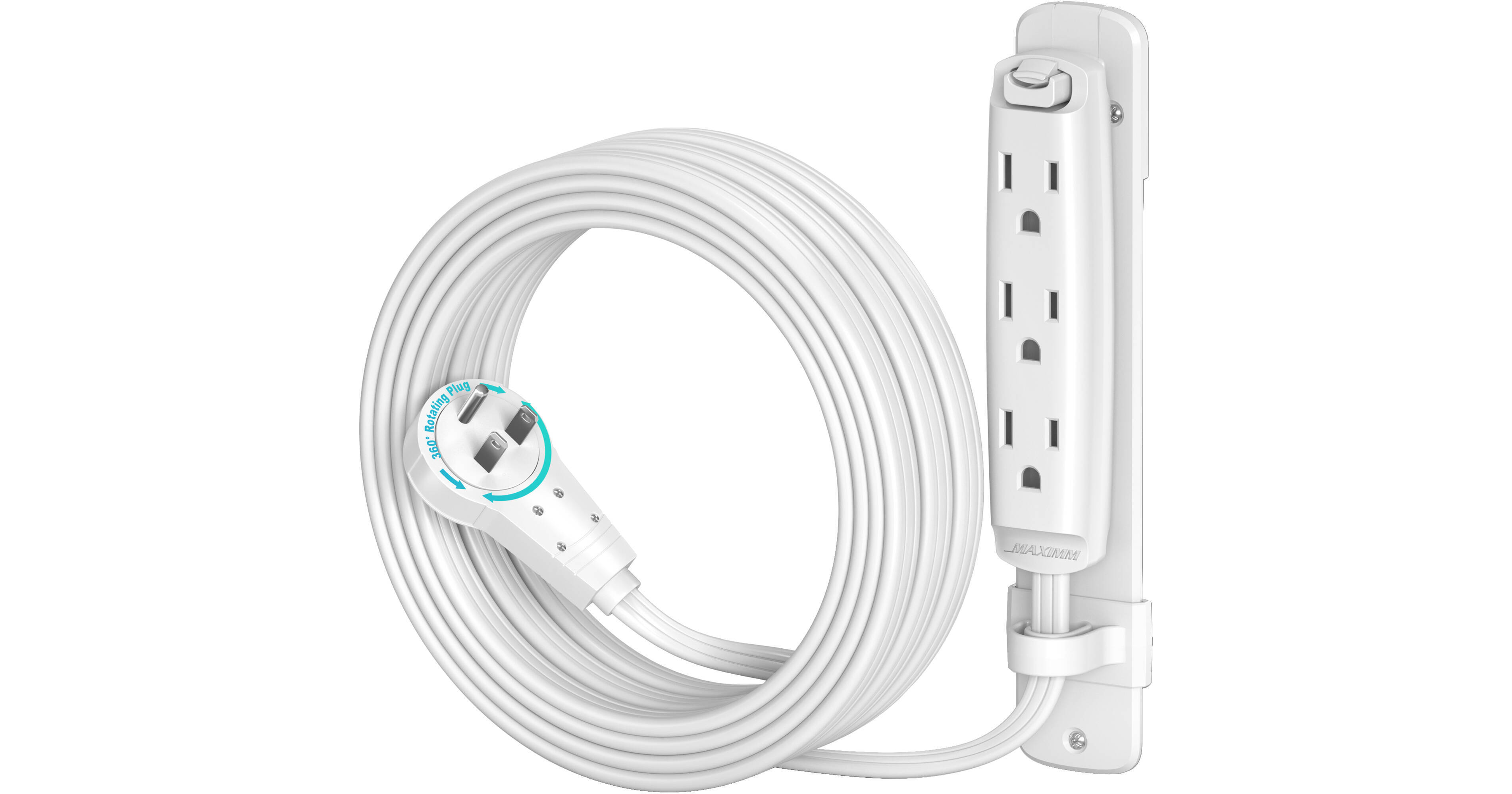 Maximm Cable 3-Outlet Power Extension Cord ADW-360-C3F10-16W0-WM