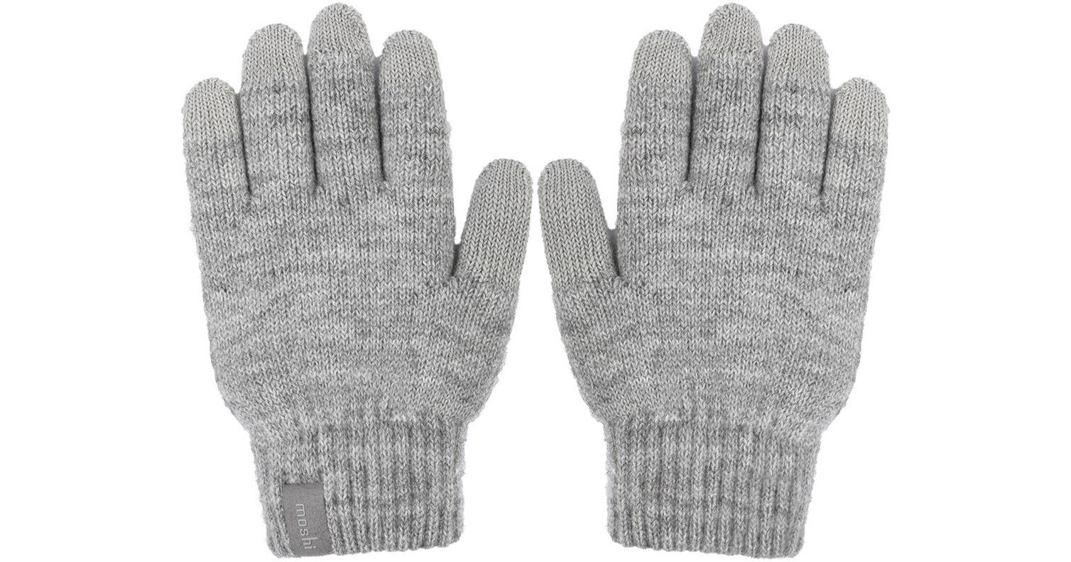 Moshi Digits Touch Screen Gloves (Light Gray, Large) 99MO065016