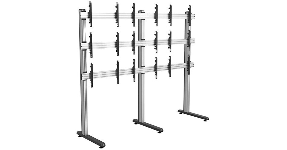 Mount-It! PRO 3 x 3 Nine-Display Stand with Leveling Feet