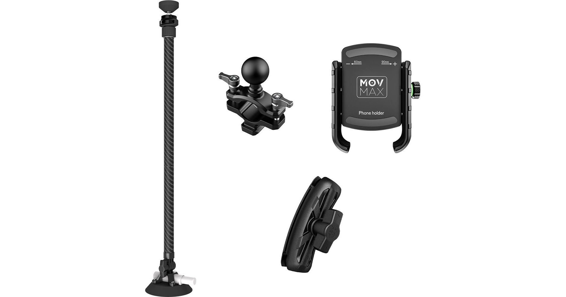 MOVMAX Adjustable Telescopic Rod with Smartphone Clamp 86-0065