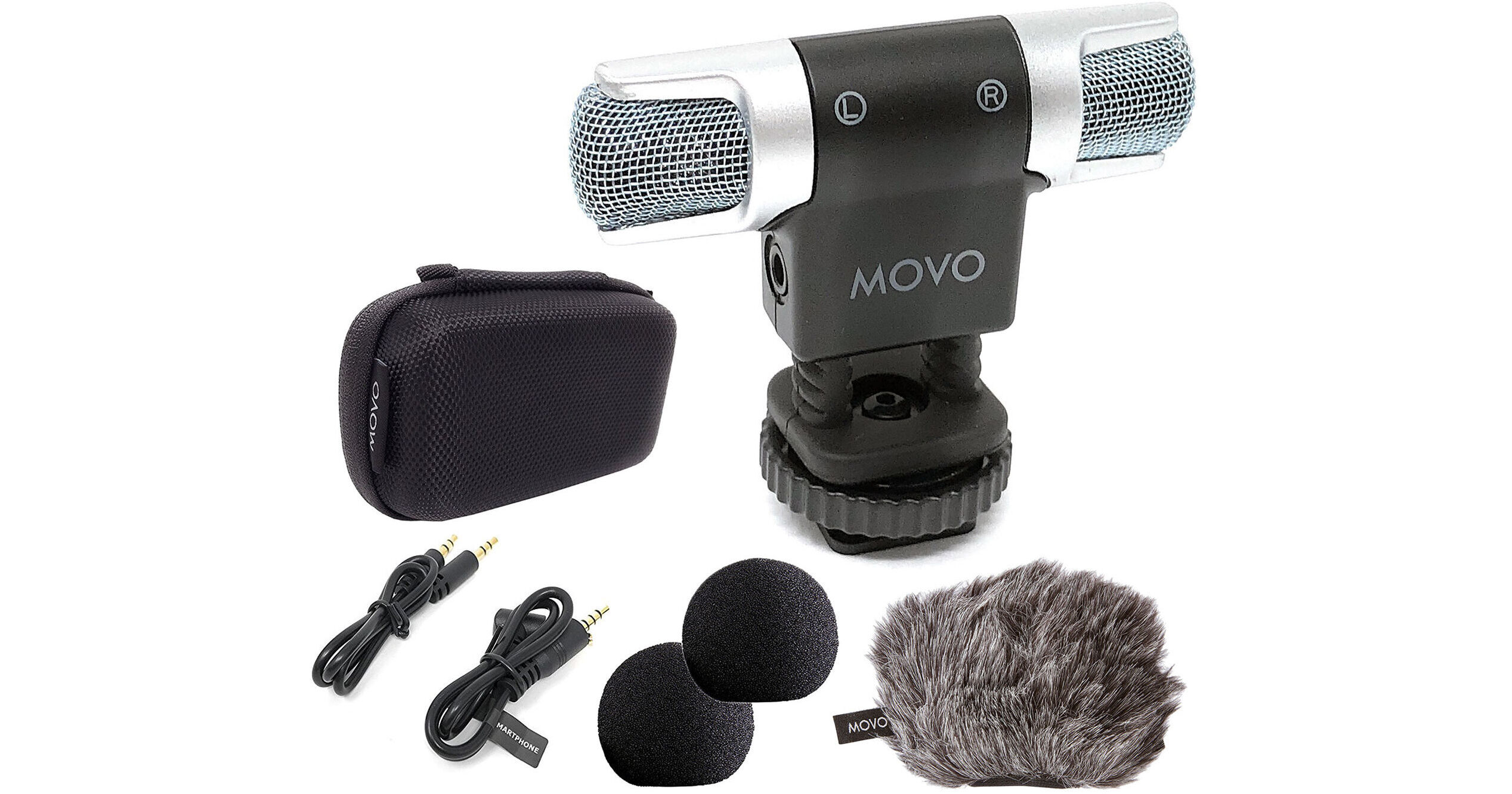 Movo Photo VXR3000 Compact Stereo Microphone for Cameras VXR3000