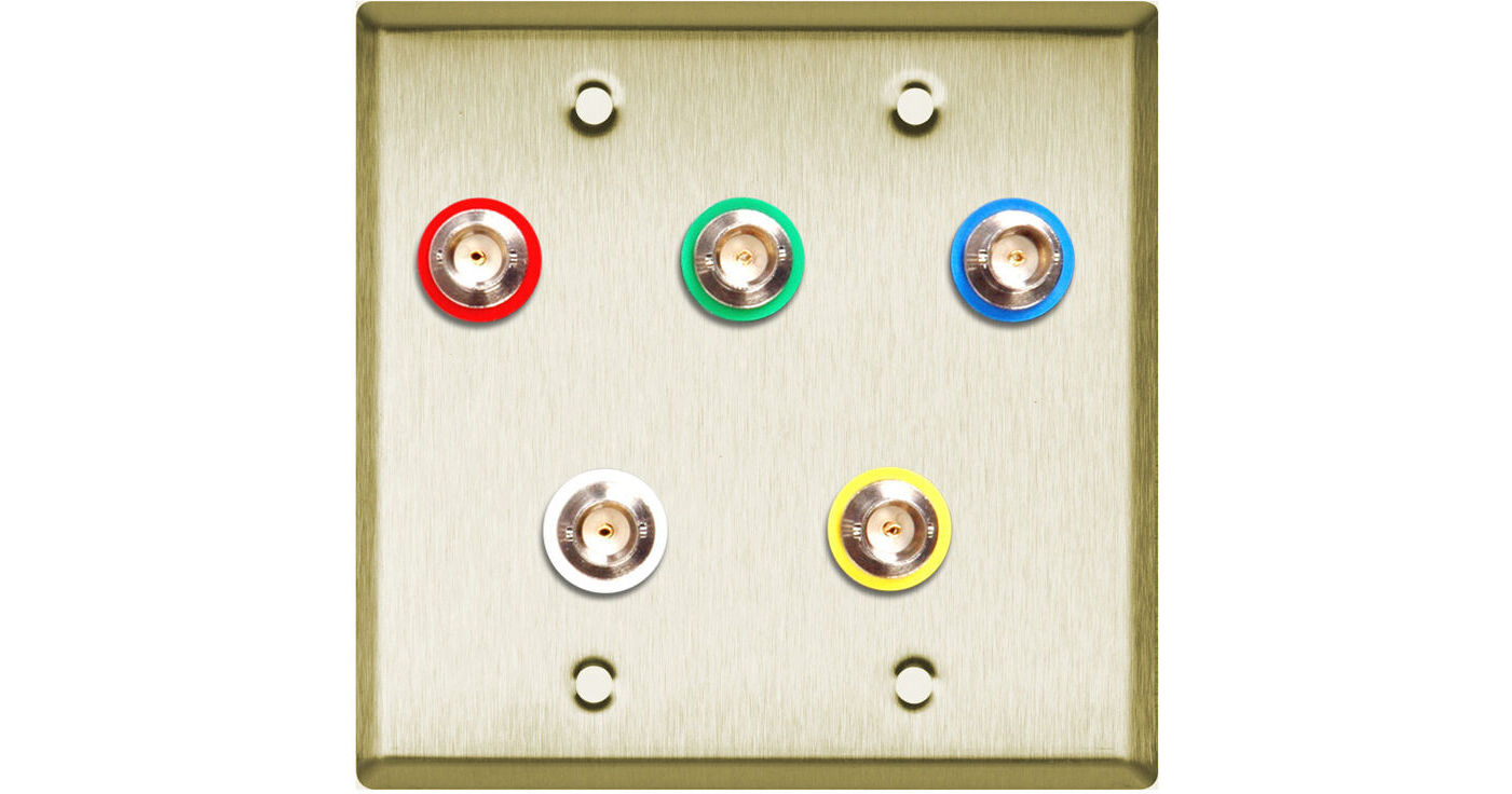 My Custom Shop 5-BNC 2-Gang Wall Plate WPBR-RGBHV B&H Photo Video