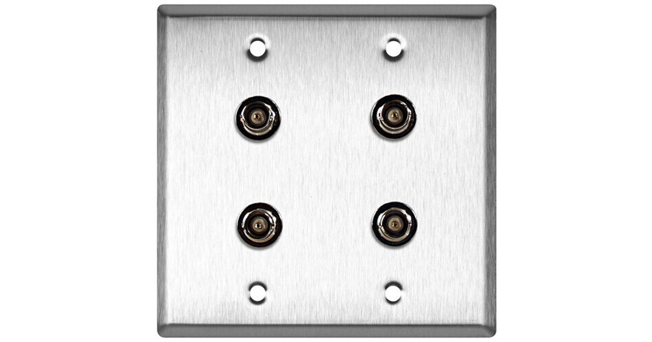 My Custom Shop 4-BNC 2-Gang Wall Plate (Gray Lexan) WPLG-2101