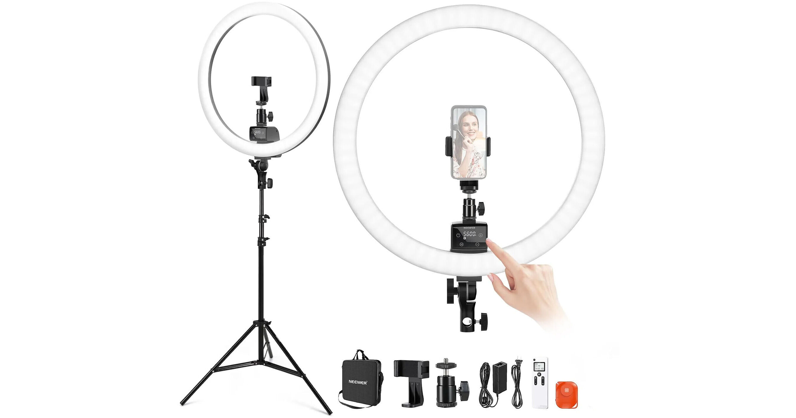Neewer SRP18 Bi-Color LED Ring Light Kit (18") 66604367 B&H