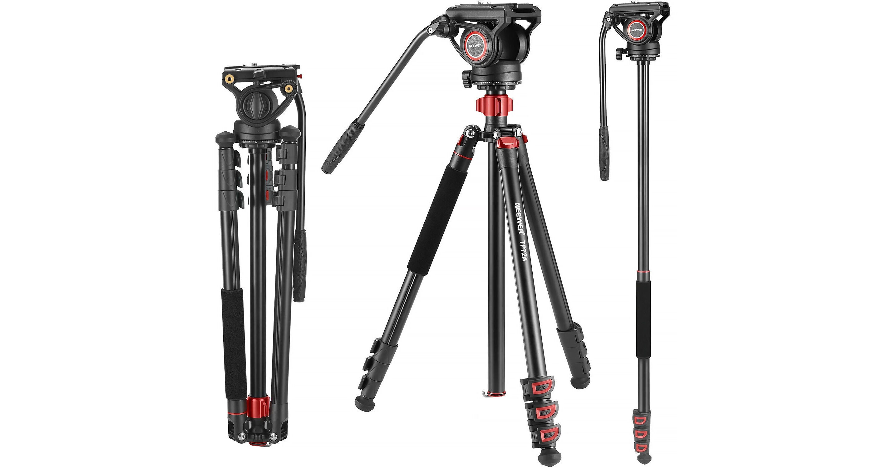 Neewer TP72A Fluid Head Video Tripod & Monopod System 66604451