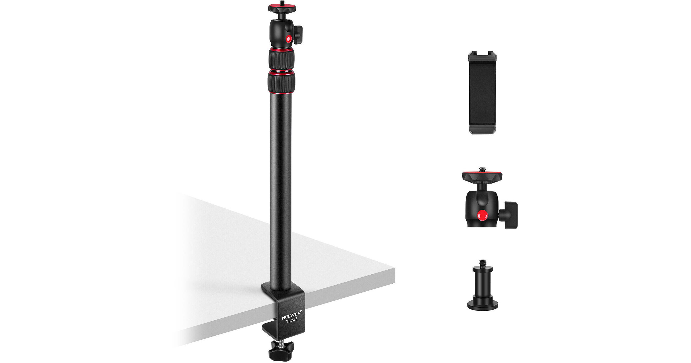 Neewer Metal Desk Mount Stand with Ball Head, 1/4" Screw