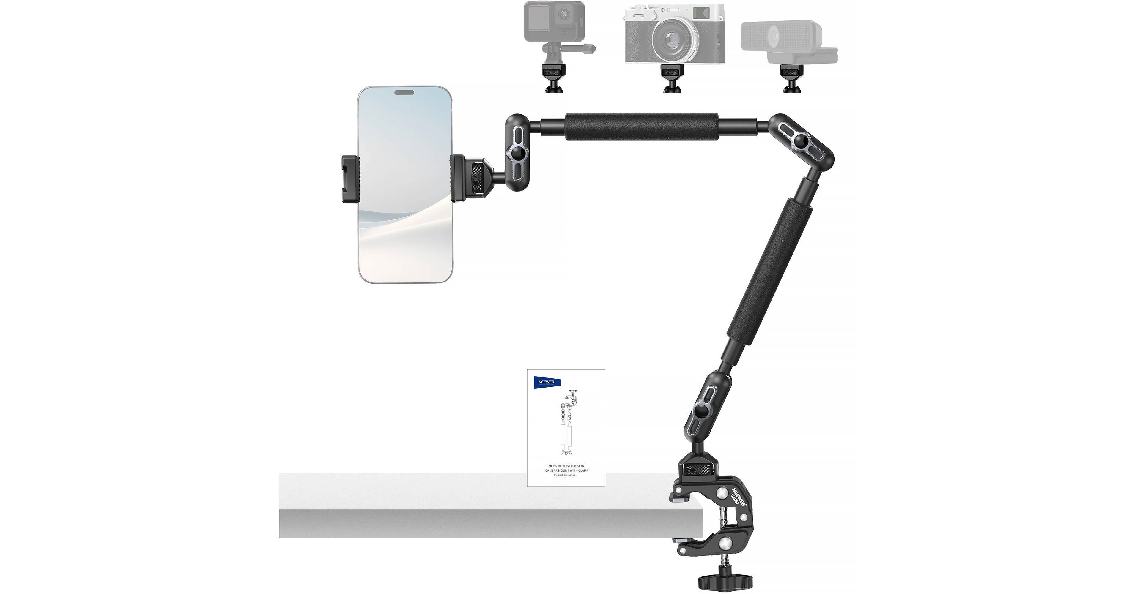 Neewer UA057 Flexible Desk Camera Mount with Super Clamp