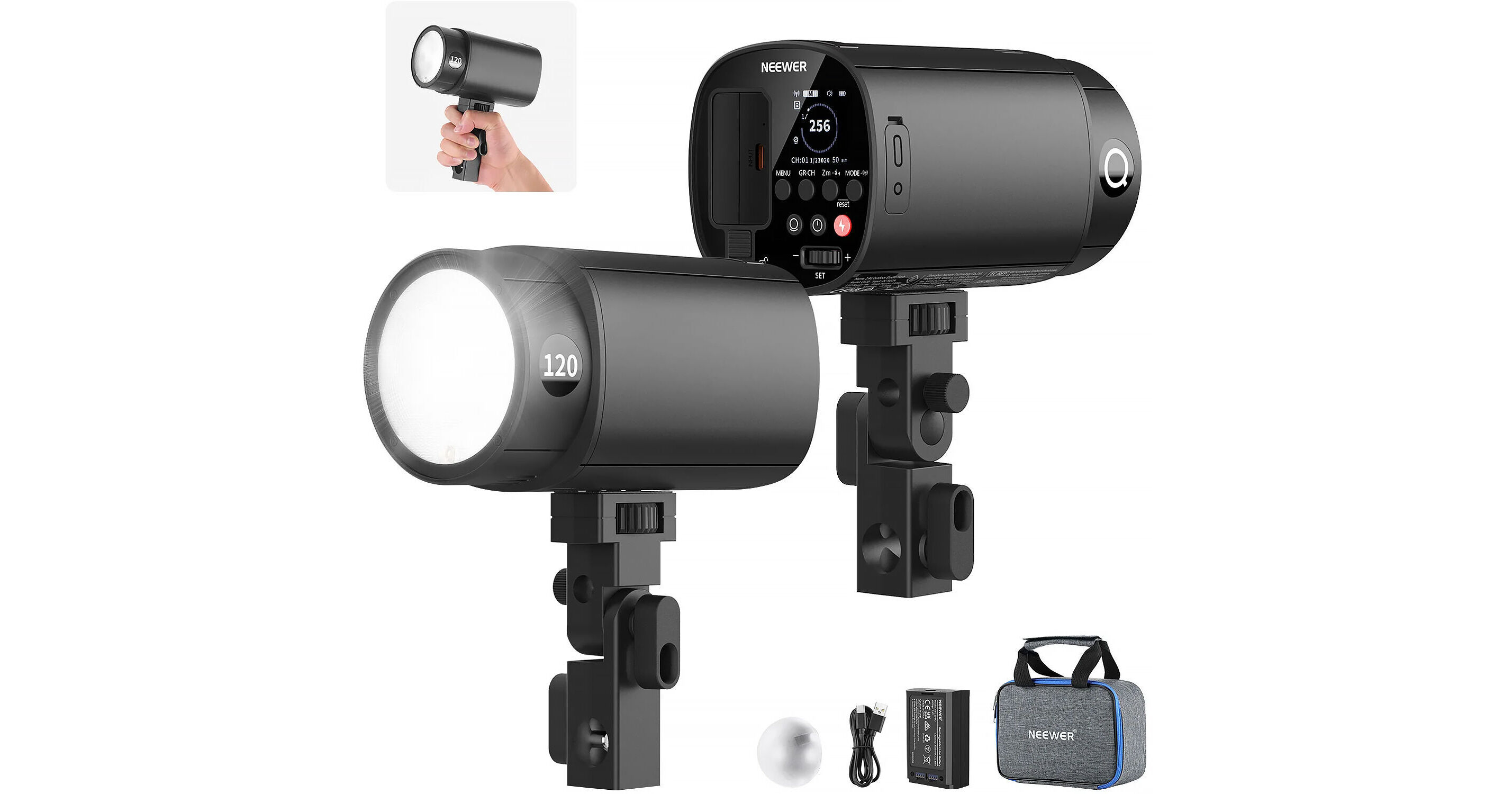 Neewer Q120 2.4 GHz Outdoor Strobe Flash 66609401 B&H Photo Video
