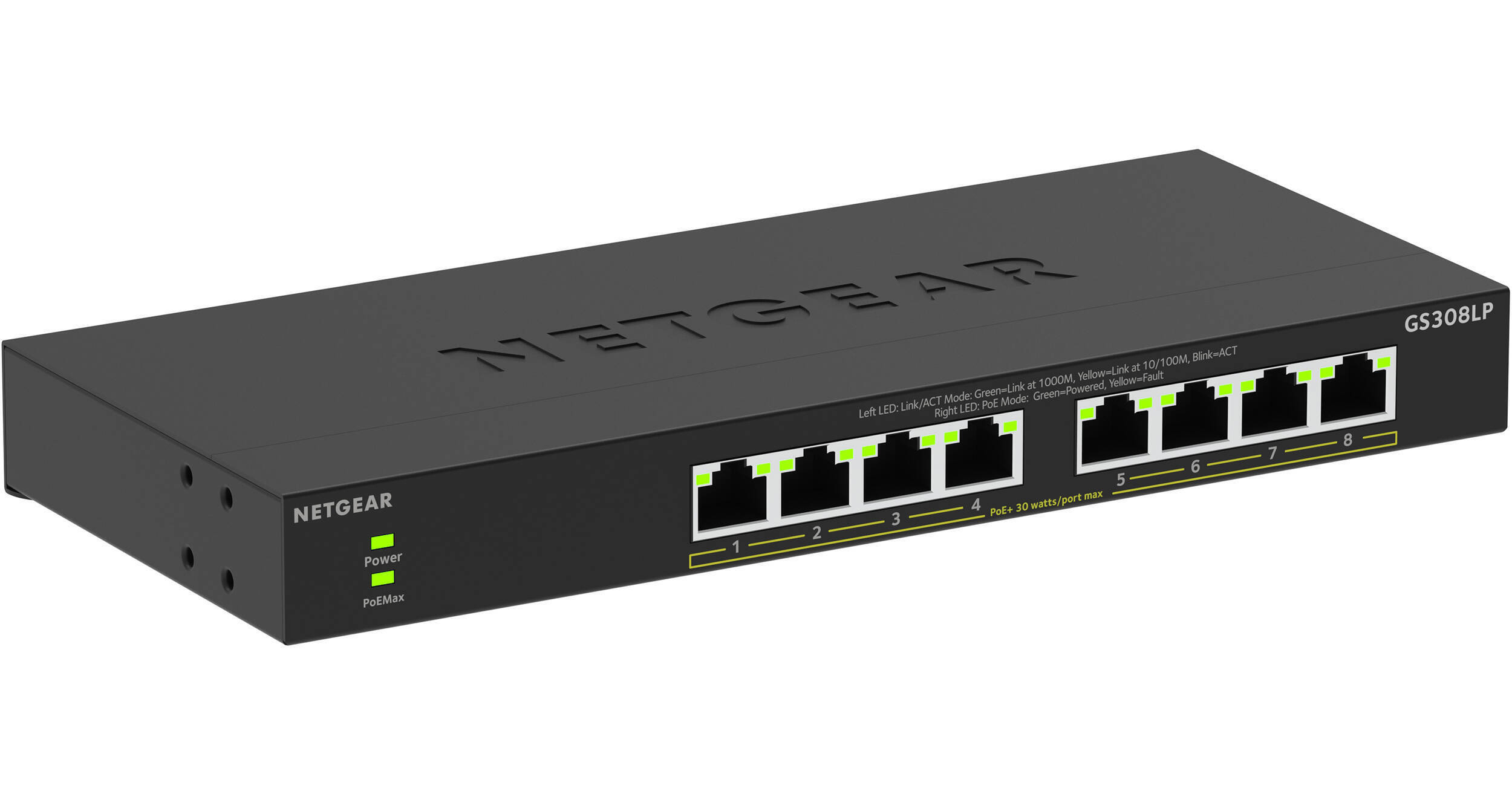 Netgear GS308LP 8-Port Gigabit PoE+ Compliant GS308LP-100NAS B&H