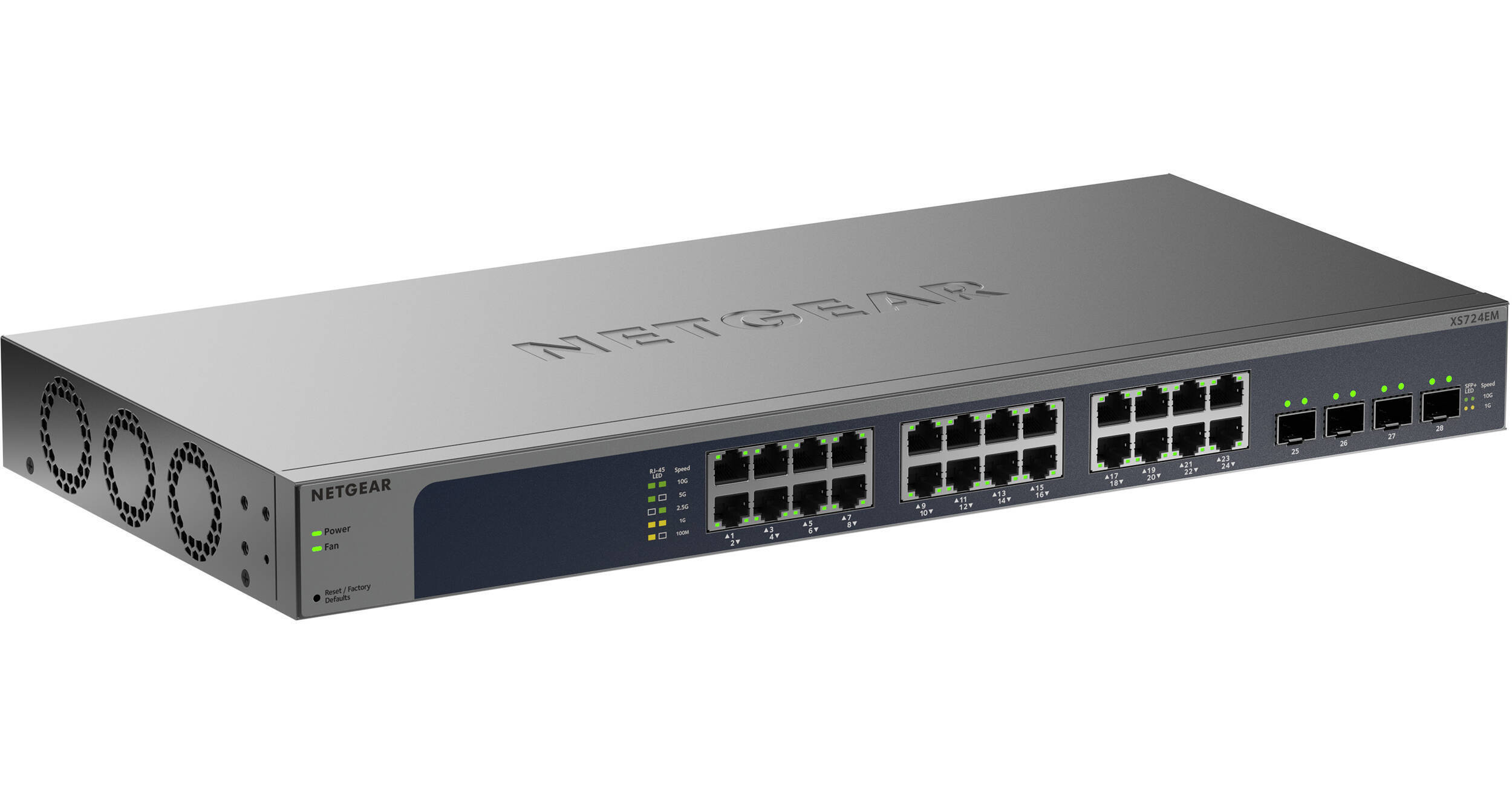 Netgear XS724EMv2 24-Port 10G Managed Network XS724EM-200NAS B&H