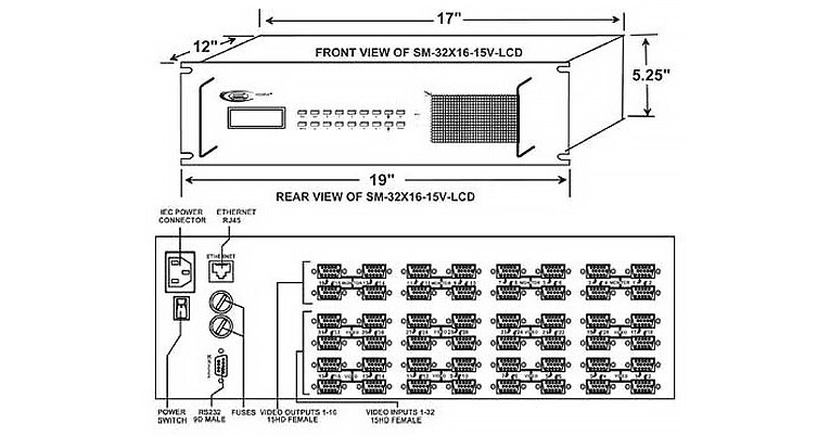 Network Technologies VEEMUX 32 x 16 VGA Matrix SM-32X16-15V-LCD