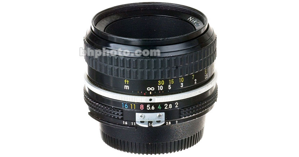 Used Nikon Normal 50mm f/2.0 AI Manual Focus Lens B&H Photo