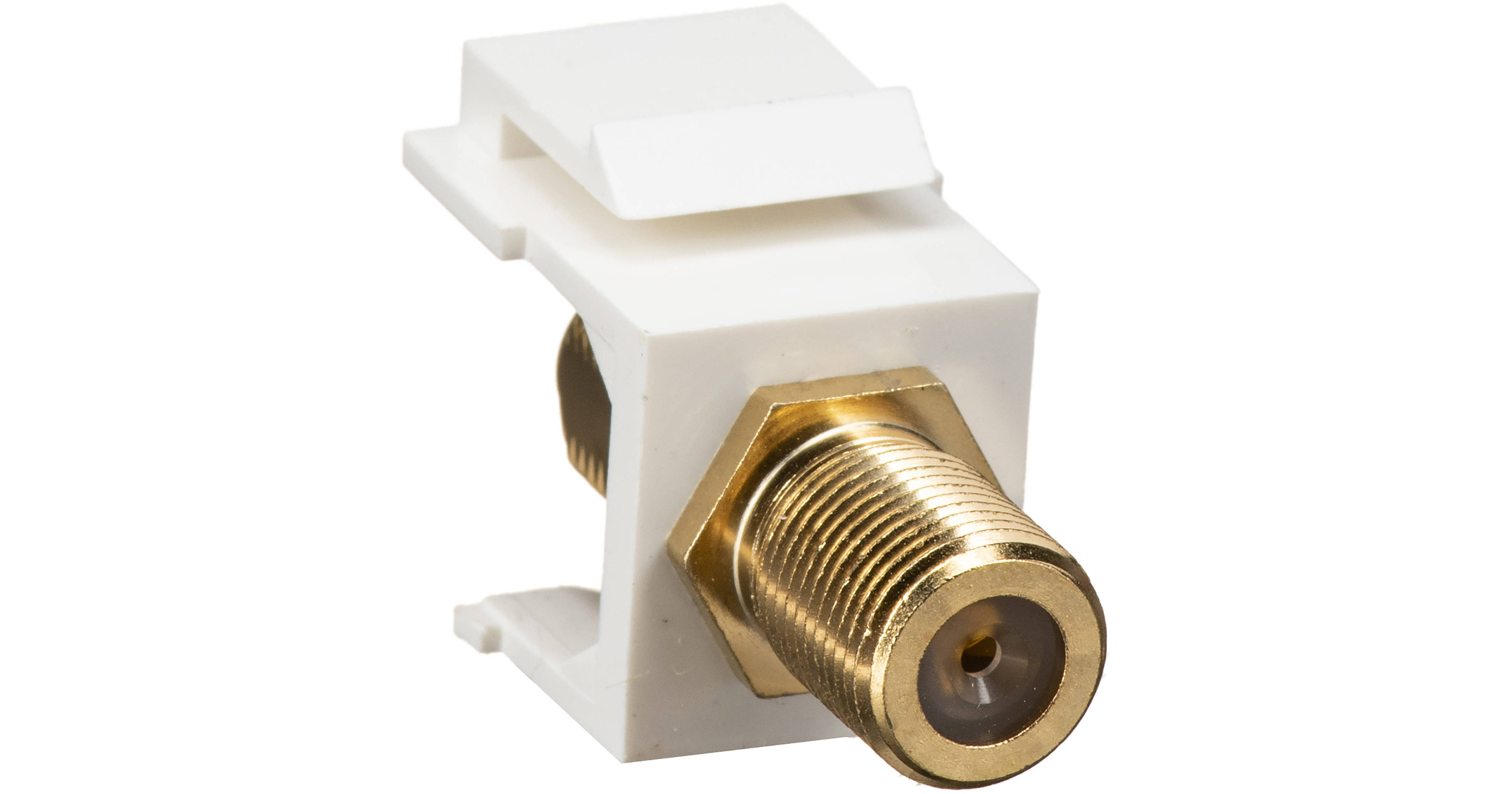 NTW F-Type Gold-Plated Coupler Keystone White NKY-FF/FG-WHT B&H