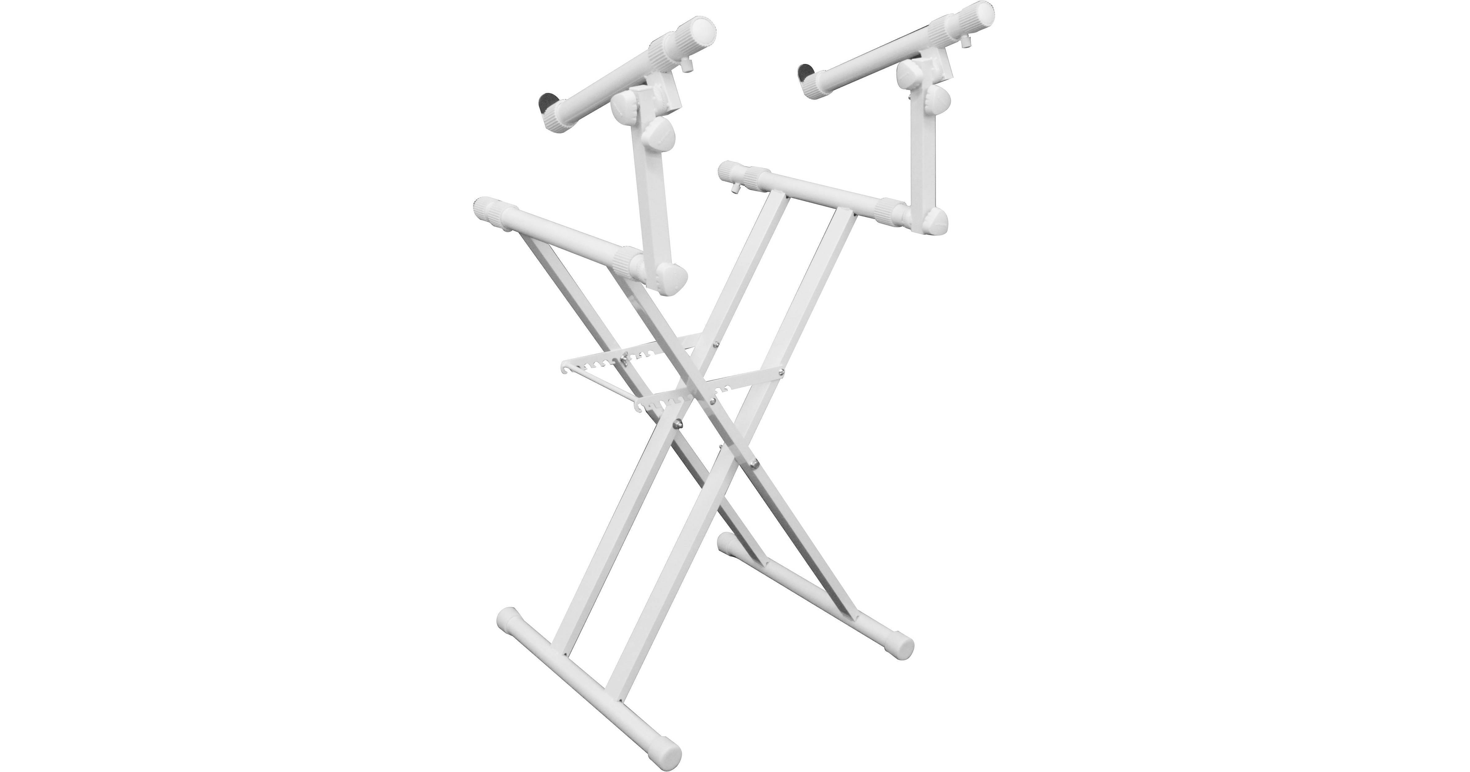 Odyssey Heavy-Duty Double-Tier Folding X-Stand (White) LTBXS2WHT