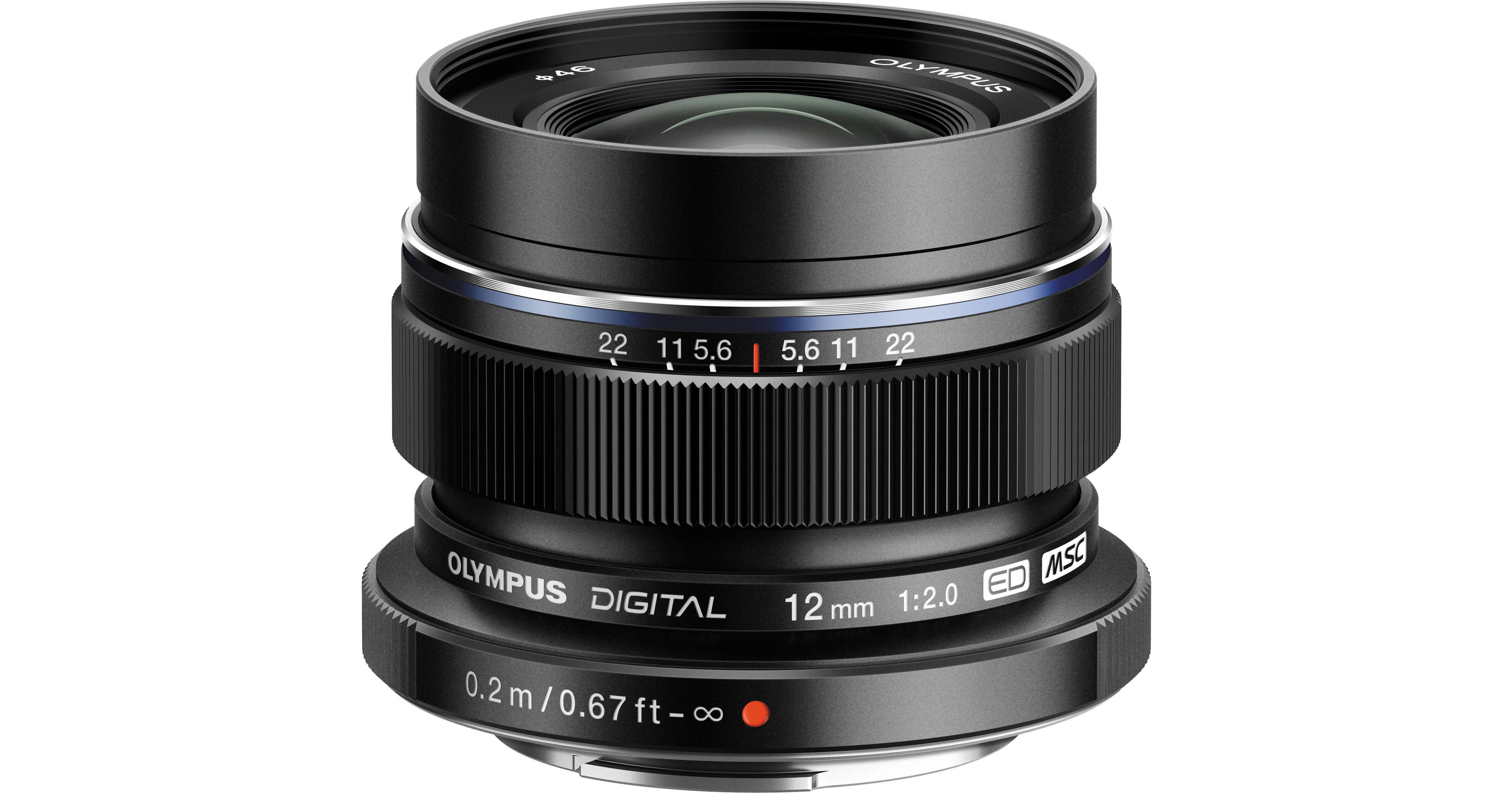 Olympus M.Zuiko Digital ED 12mm f/2 Lens (Black) B&H Photo Video