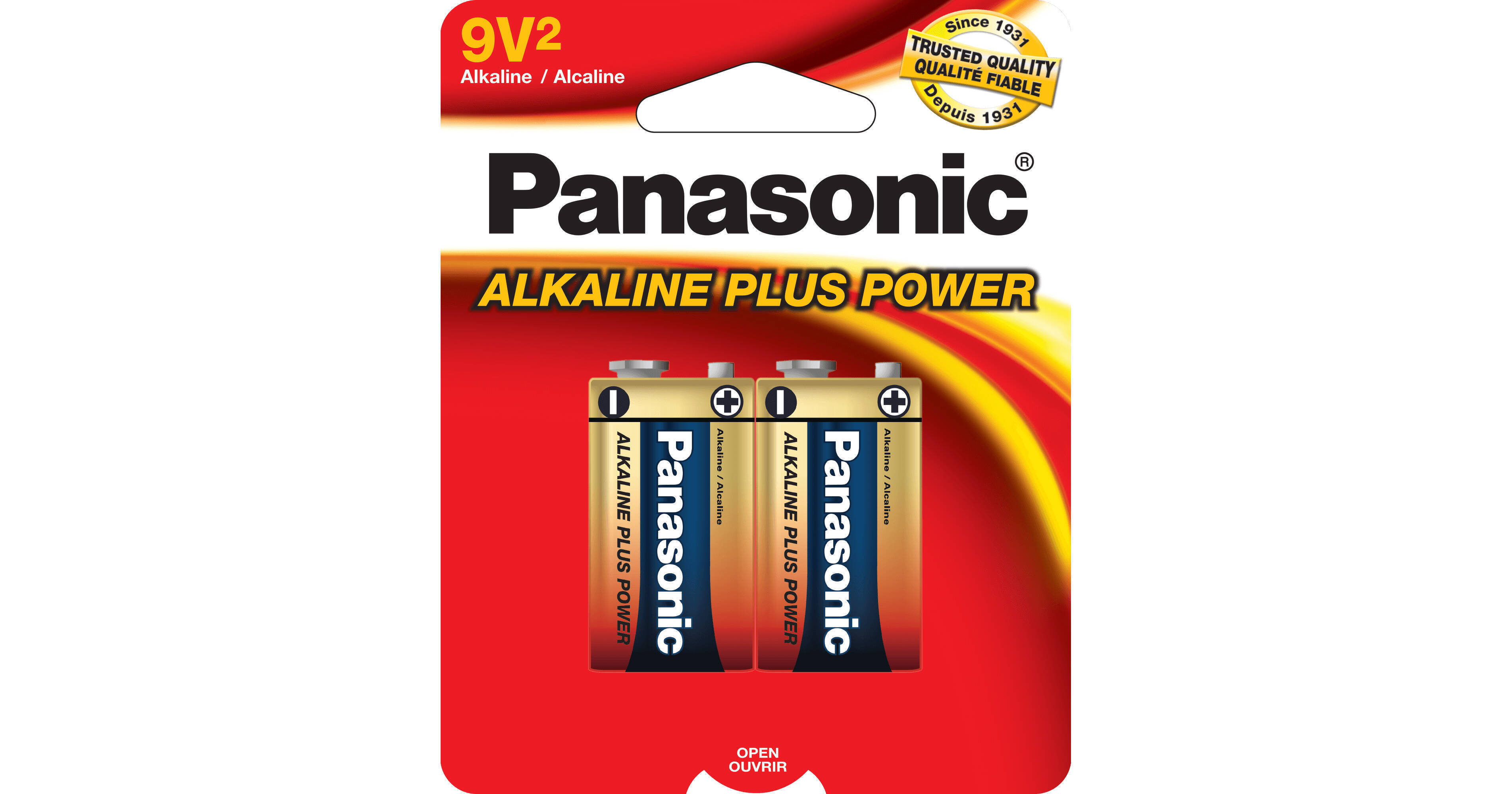 Panasonic Plus Power 9V Alkaline Battery (2-Pack) 6AM-6PA/2B B&H