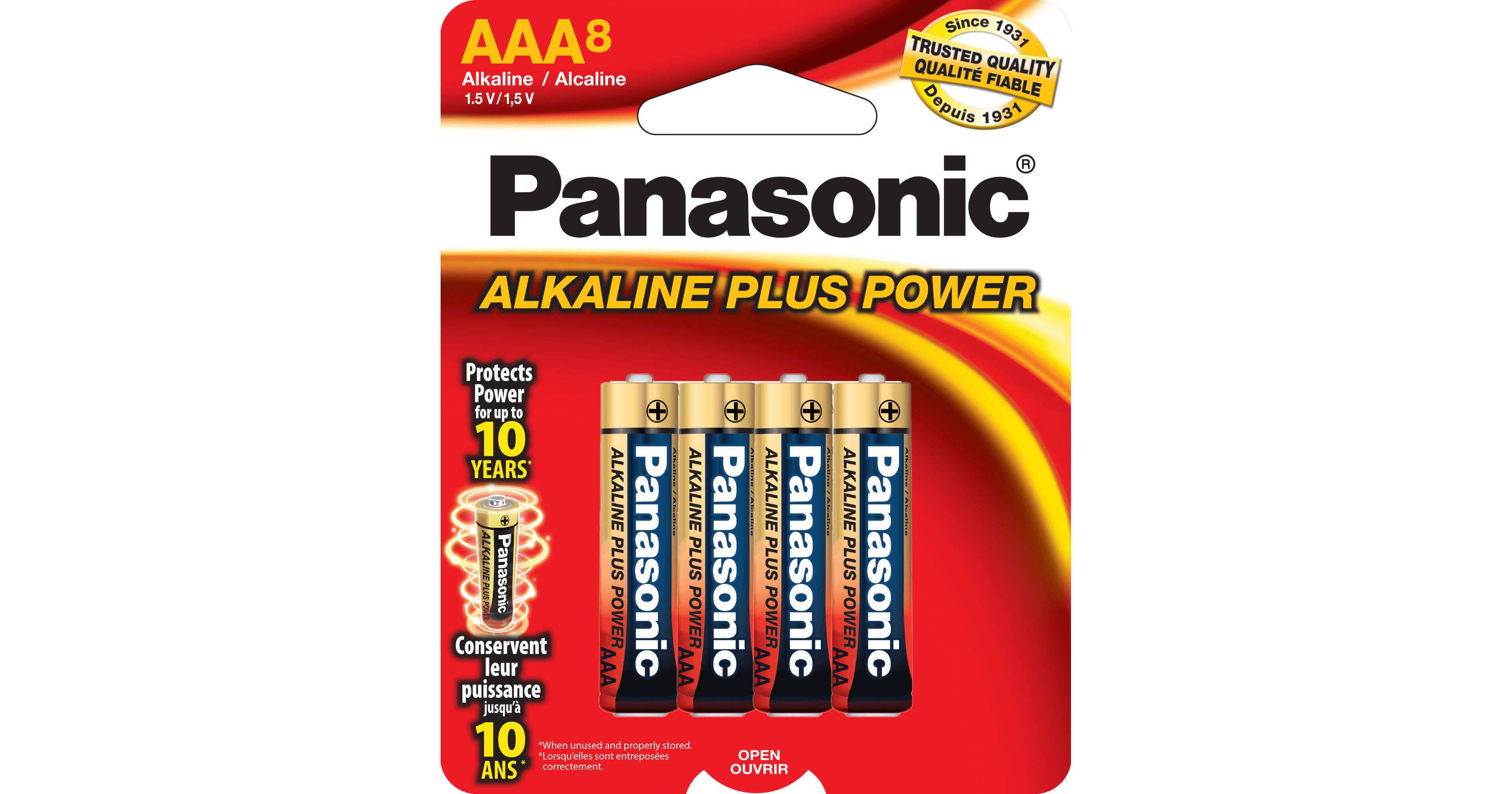 Panasonic AAA Alkaline Plus Power (8-Pack) AM-4PA/8B B&H Photo