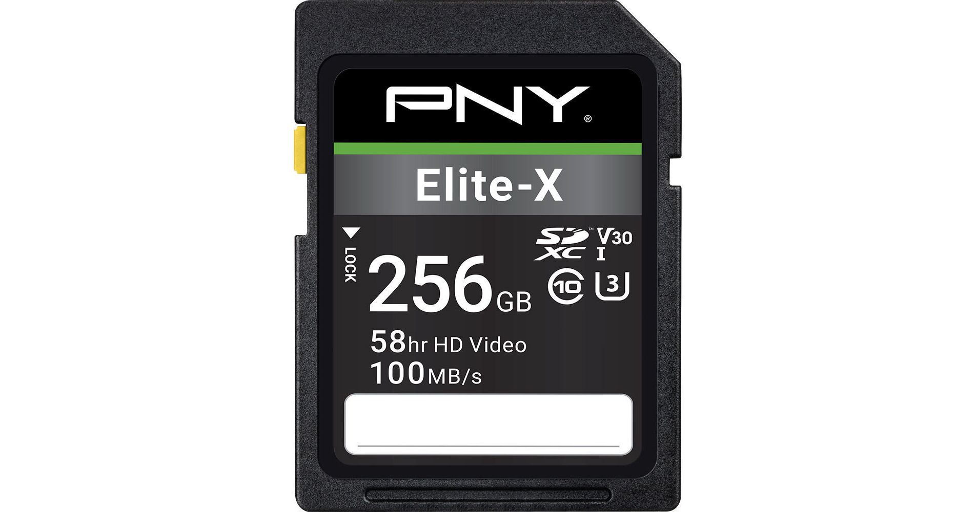 PNY 256GB Elite-X UHS-I SDXC Memory Card P-SD256U3100EX-GE B&H