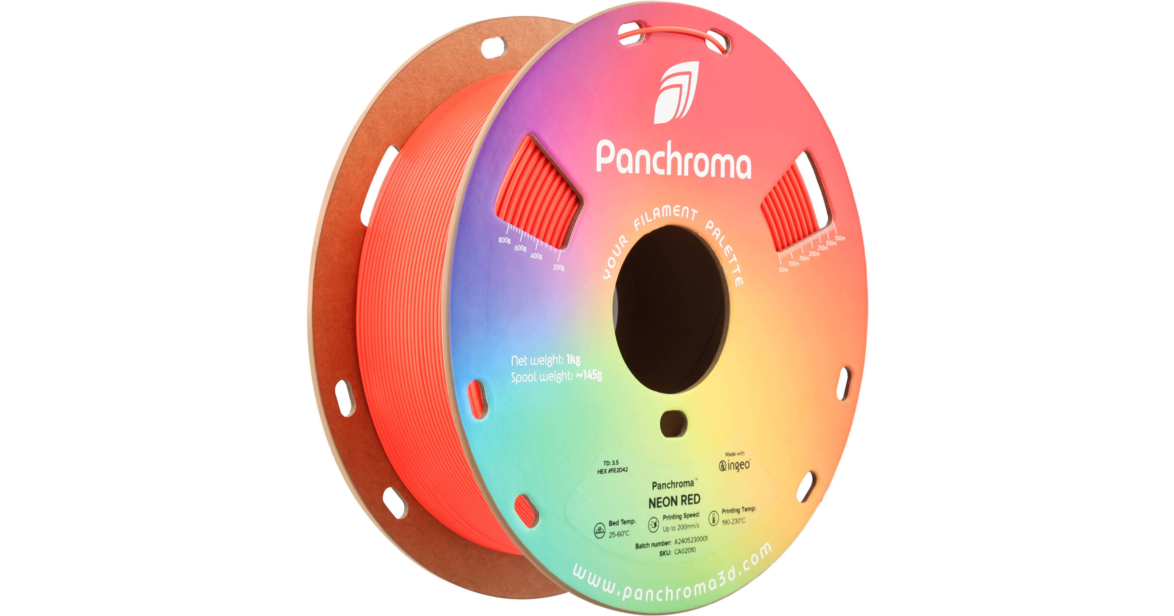 Polymaker Panchroma Neon PLA Filament (1kg, Red) CA02010 B&H