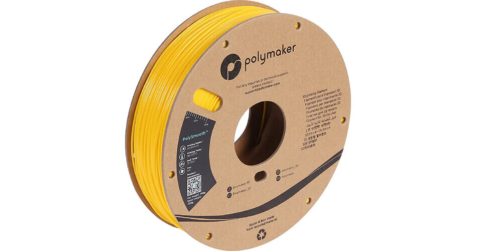 Polymaker 1.75mm PolySmooth Filament (750g, Yellow) PJ01007 B&H