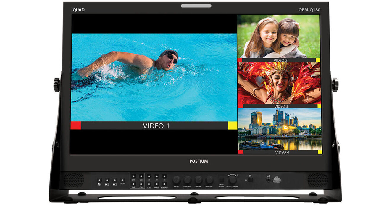 Postium Korea 18.5" Quad-Split LCD Monitor with 4 x OBM-Q180 B&H