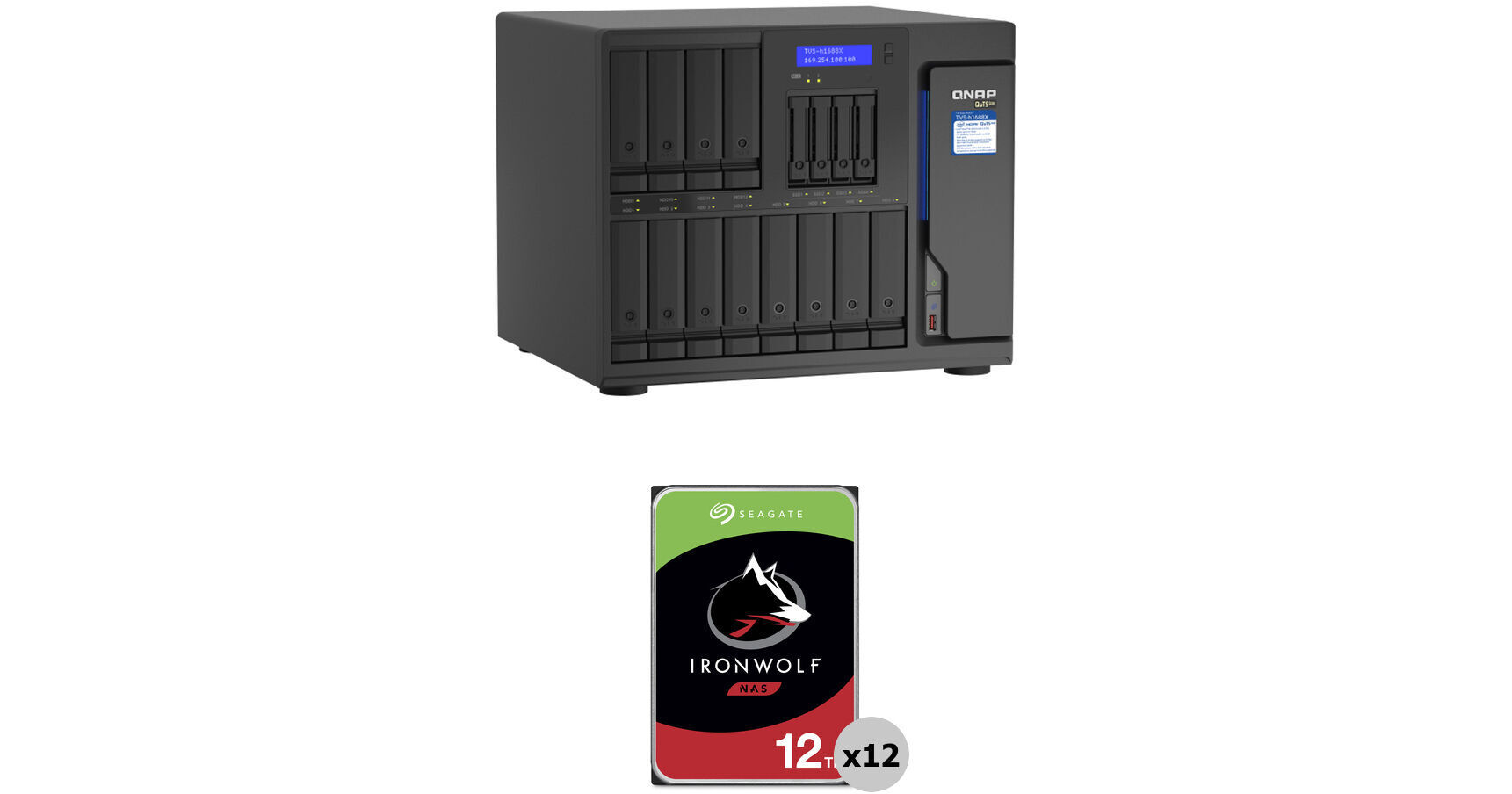 QNAP 144TB TVS-h1688X 16-Bay NAS Enclosure Kit (12 x 12TB) B&H