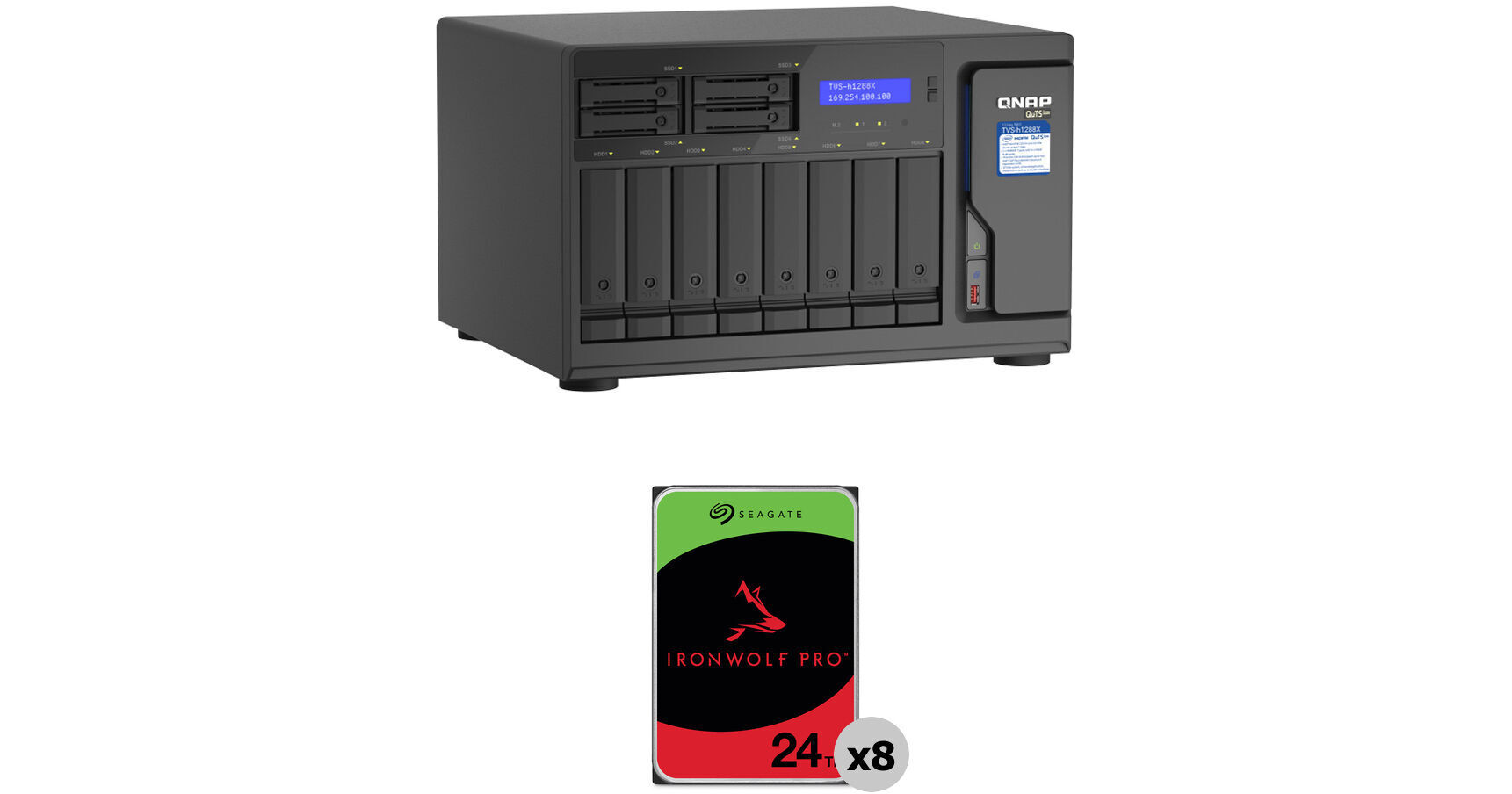 QNAP 192TB TVS-h1288X 12-Bay NAS Enclosure Kit (8 x 24TB) B&H