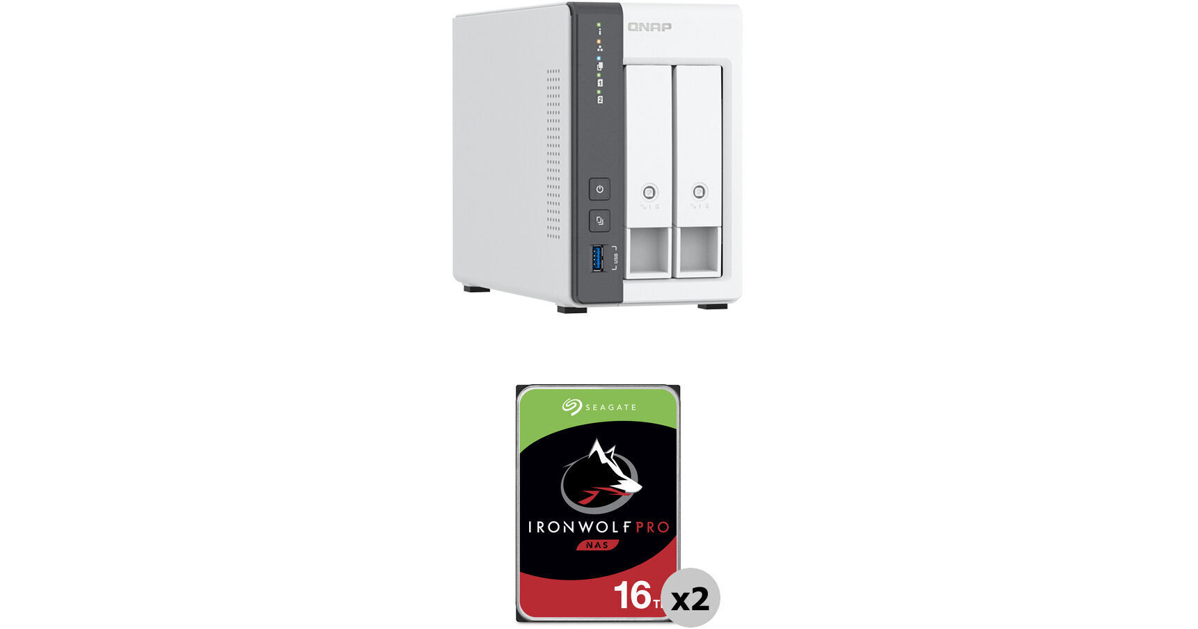 QNAP 32TB TS-216G 2-Bay NAS Enclosure Kit (2 x 16TB) B&H Photo