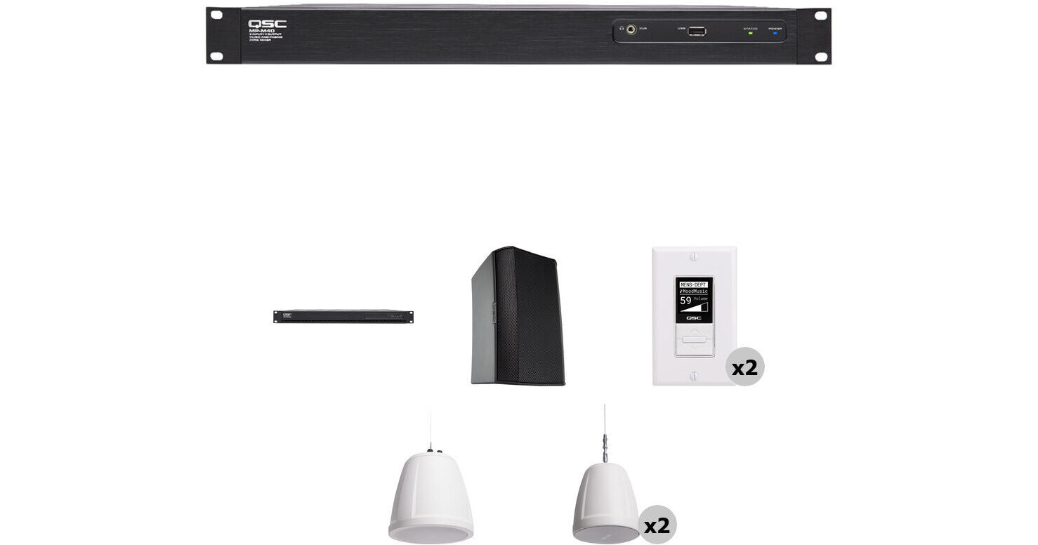 QSC Business Music Kit for 750Ft² Restaurant