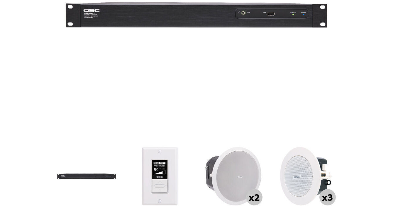 QSC Business Music Kit for 1200Ft² Restaurant/Bar (Ceiling