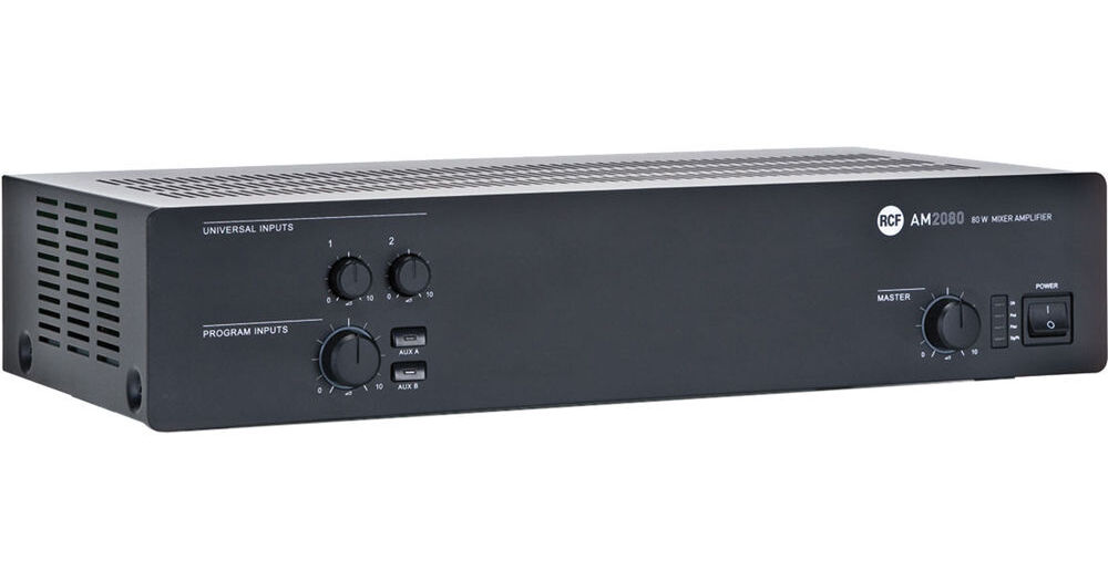 RCF AM 2080 Mixer-Amplifier with 2 Microphone/Line and 2 AM2080