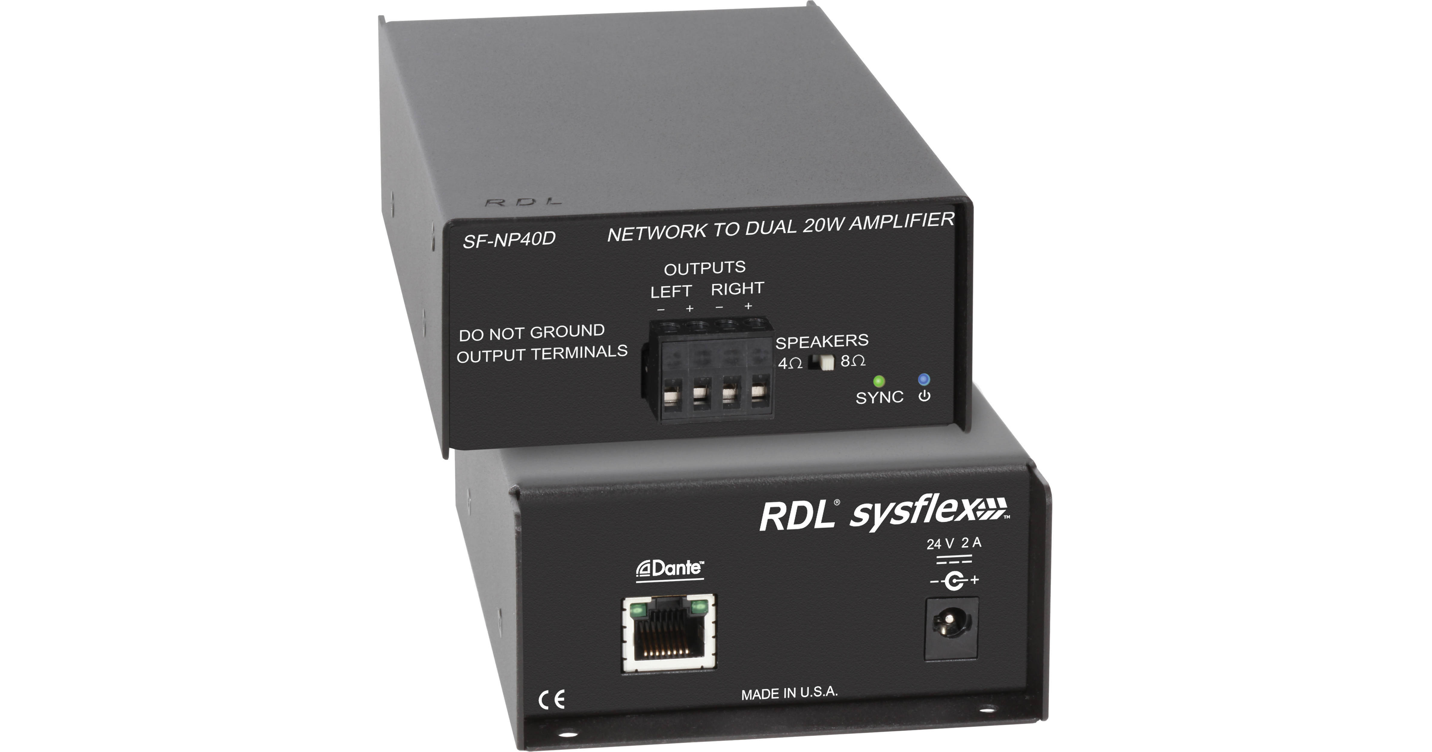 RDL SF-NP40D Dante to 40W Stereo Power Amplifier SF-NP40D B&H