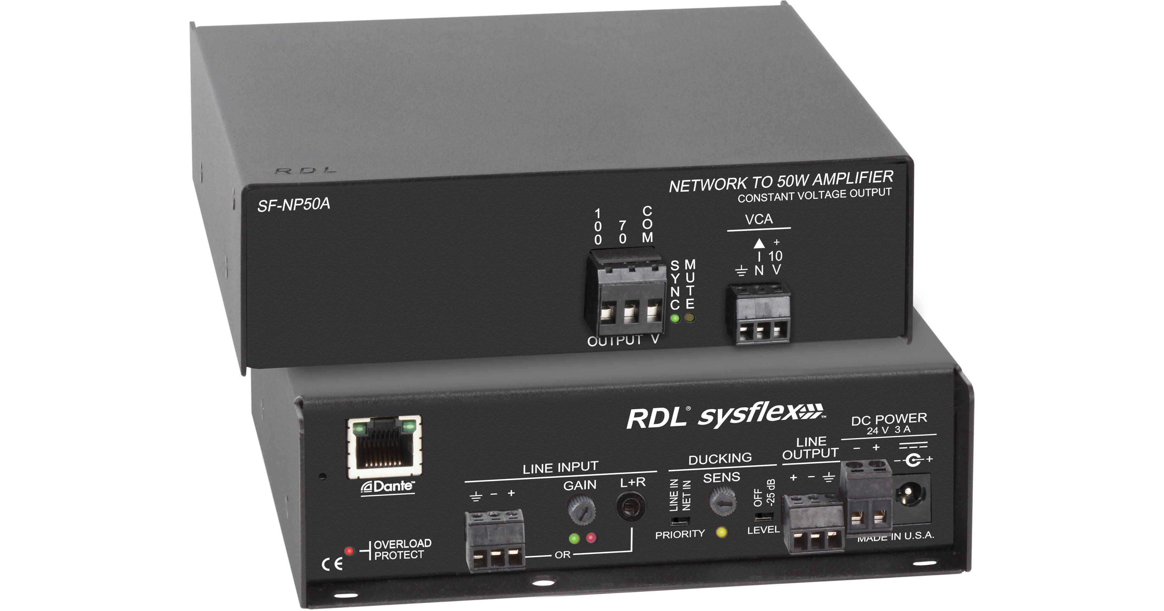 RDL SF-NP50AX 50W Dante to 70/100V Audio Amplifier SF-NP50AX B&H