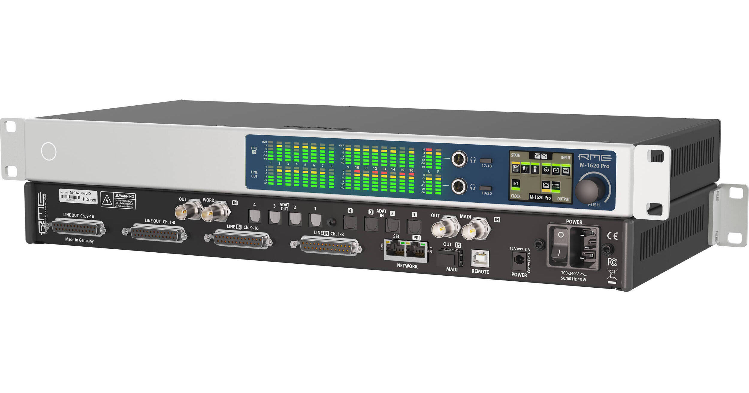 RME M1620 PRO-D 16x20 AD/DA Converter with Dante, M1620 PRO-D