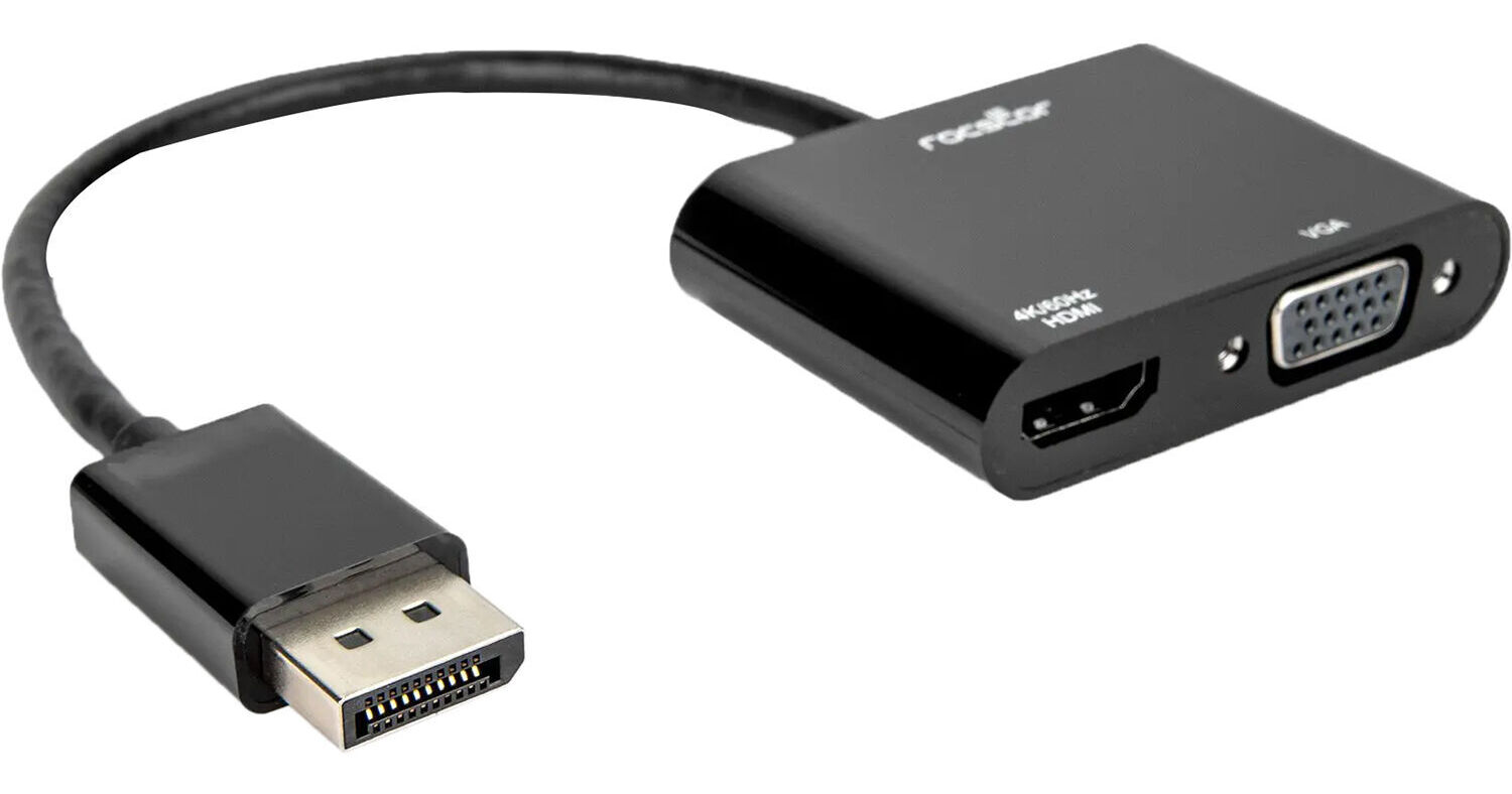 Rocstor DisplayPort 1.2 to HDMI & VGA Active Video Y10A295-B1