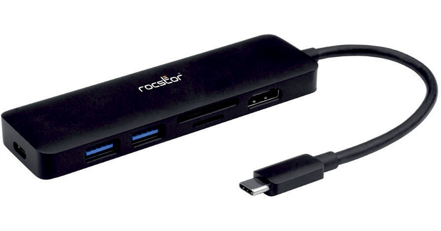 Rocstor USB-C 6-in-1 4K Multi-Port Adapter Y10A309-B1 B&H Photo