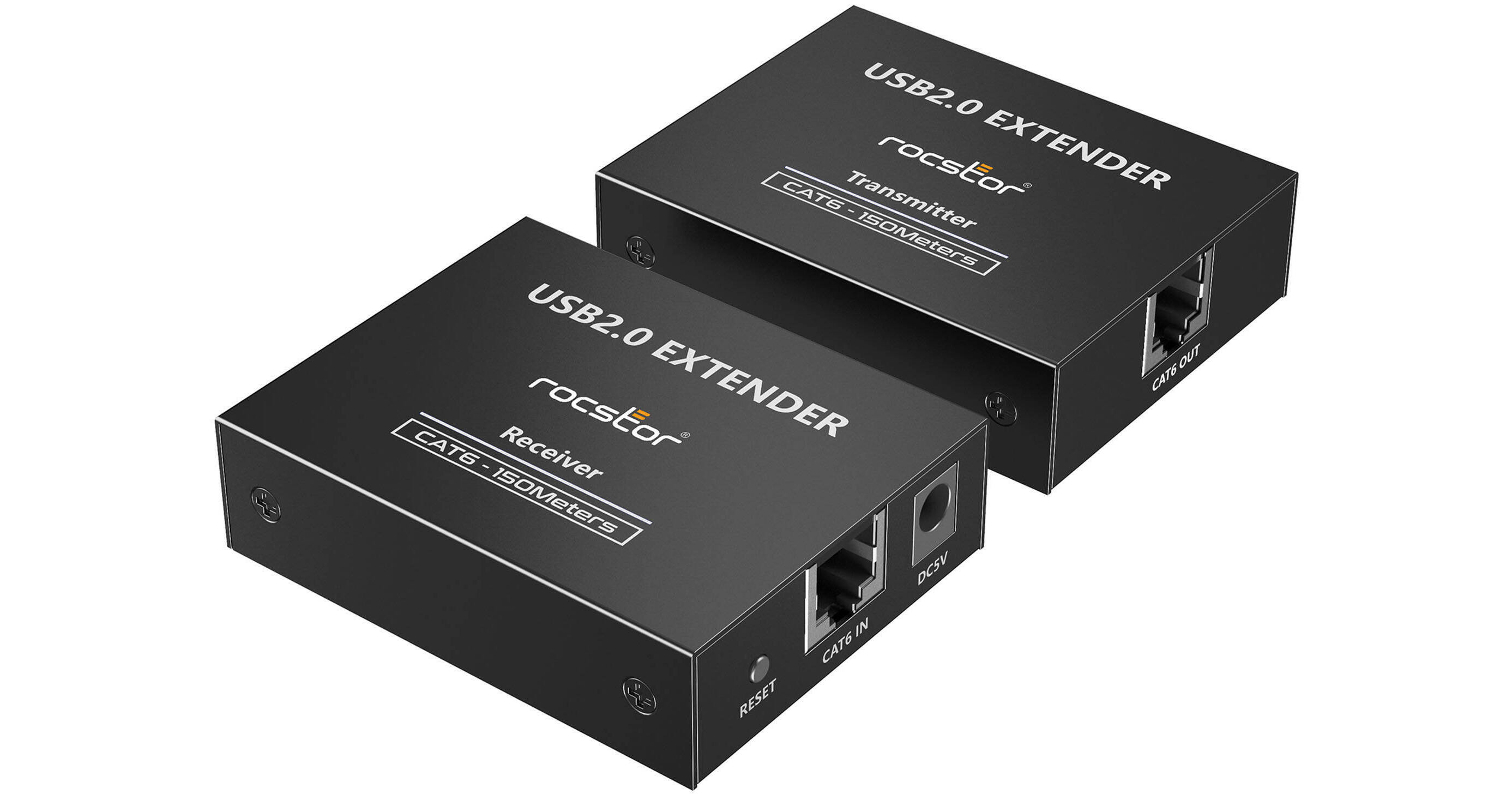 Rocstor TrueReach 4-Port USB 2.0 over Cat 6 Extender Y10G004-B1