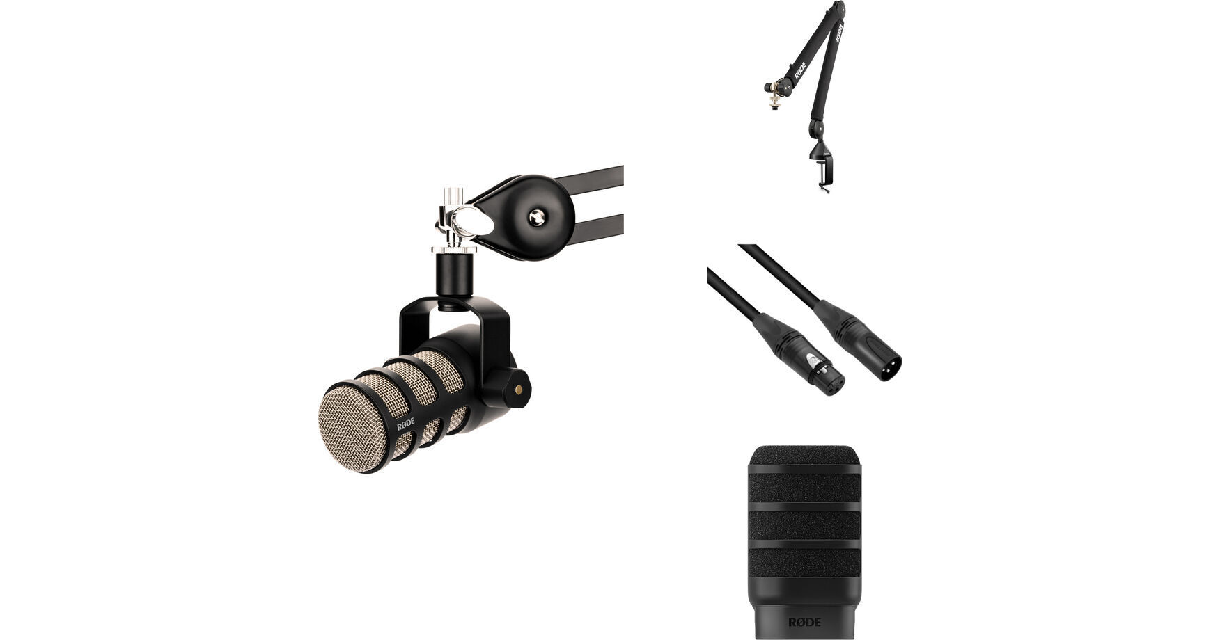 RODE PodMic Microphone with Boom Arm, Pop Filter & Cable B&H