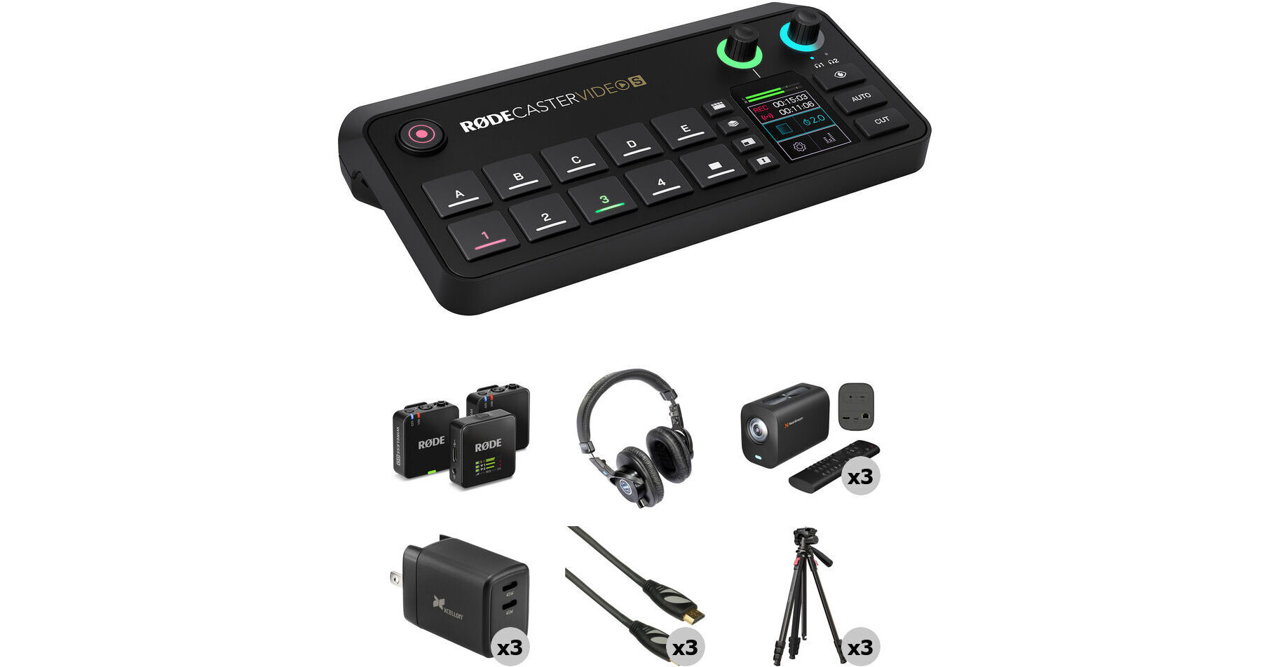 RODE RODECaster Video S All-in-One Production Console 3-Camera