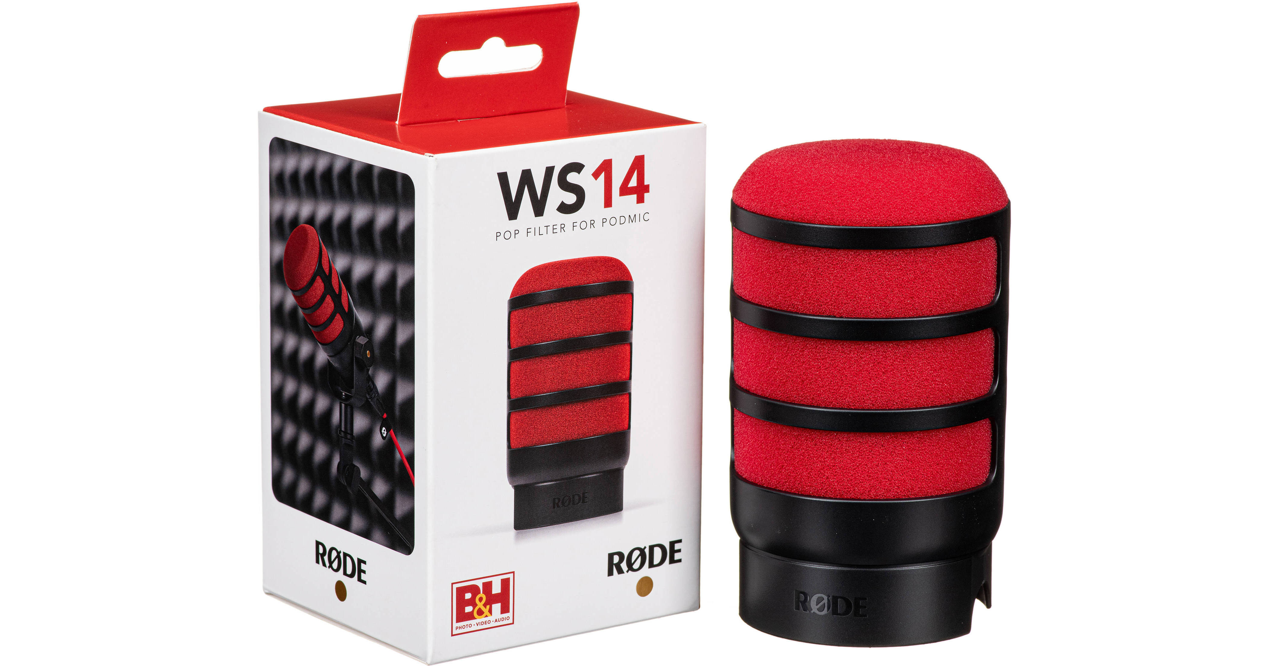 RODE WS14 Pop Filter for PodMic B&H 50th Anniversary WS14-RED