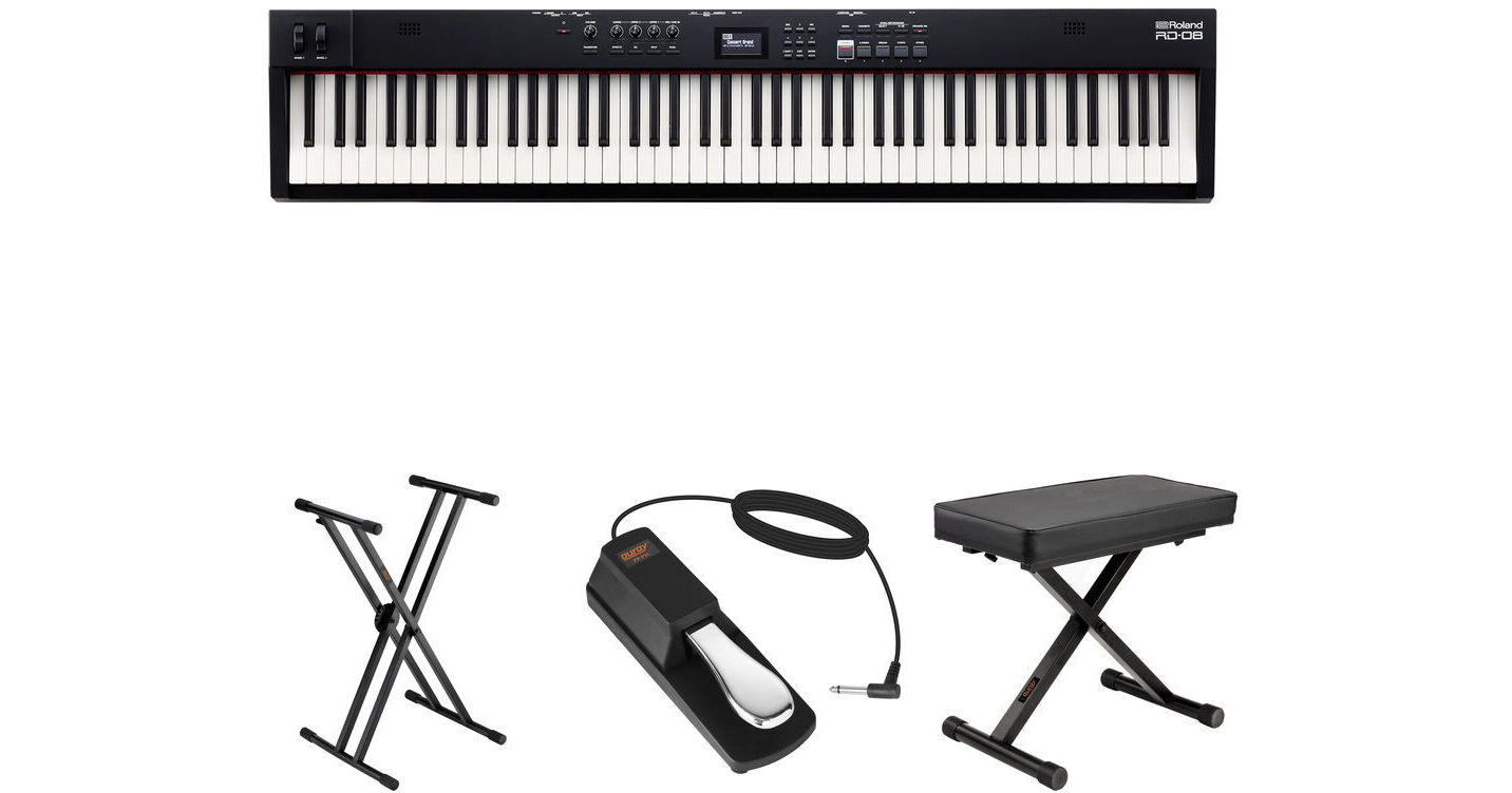 Roland RD-08 Digital Stage Piano Kit with X-Stand, X-Bench,