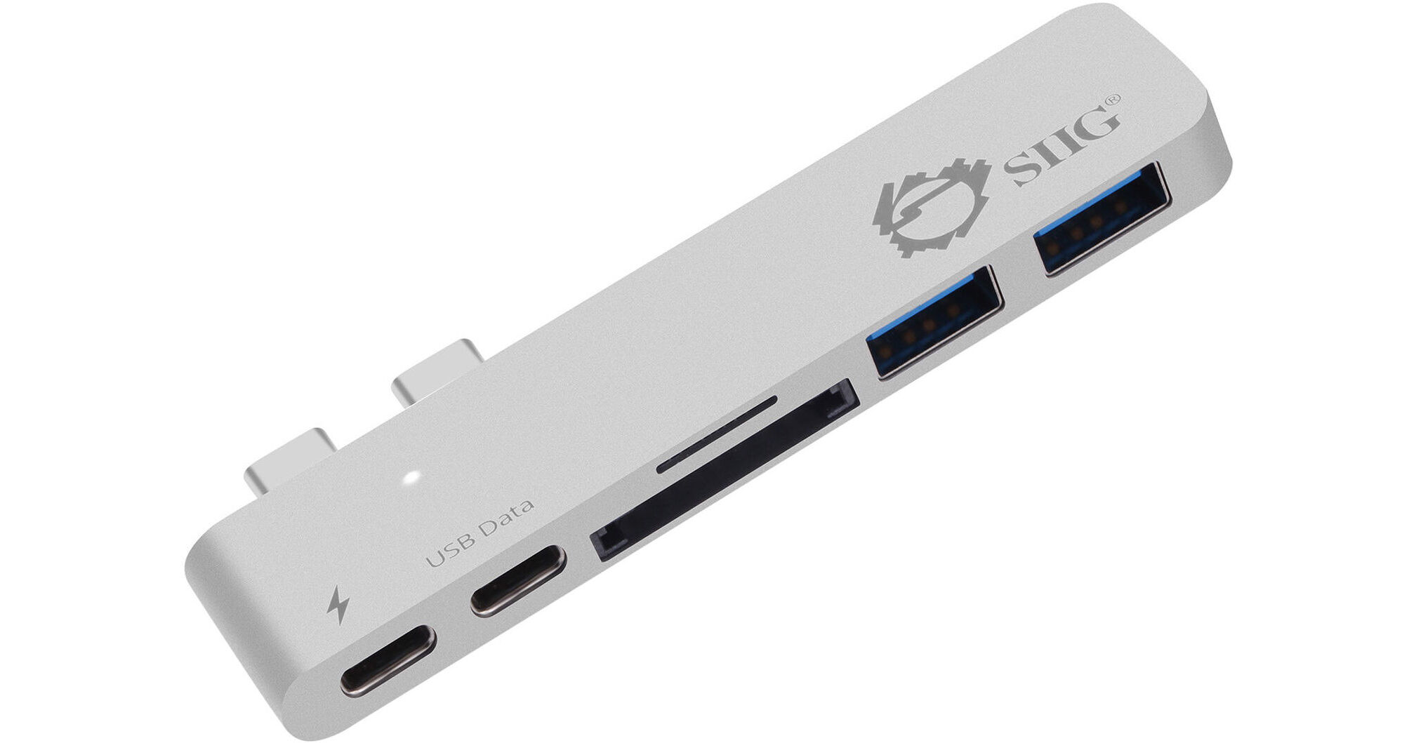 SIIG Dual USB Type-C Hub with Card Reader and Power JU-TB0212-S1