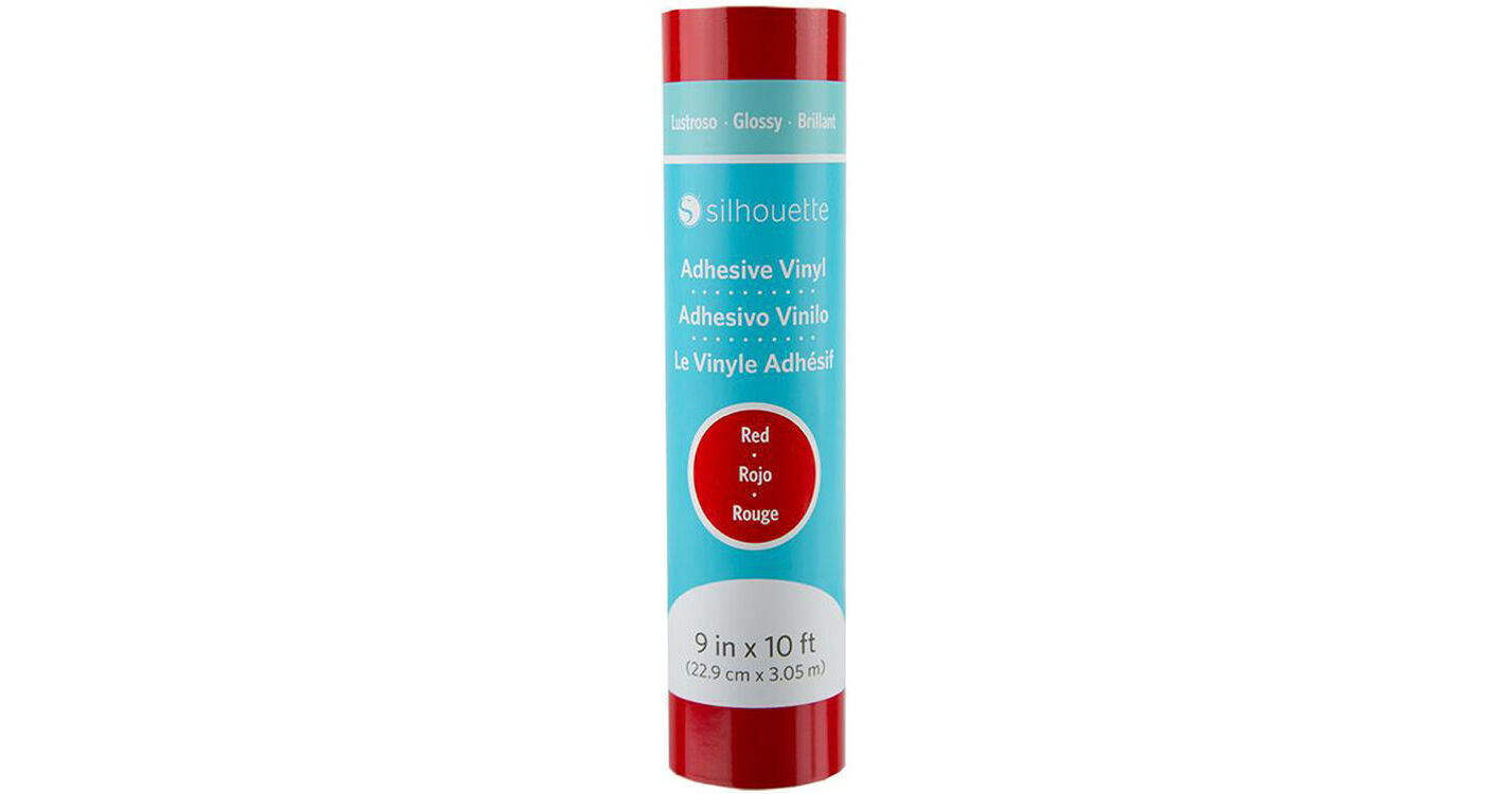 Silhouette Glossy Permanent Vinyl (9" x 10' Roll, Red)