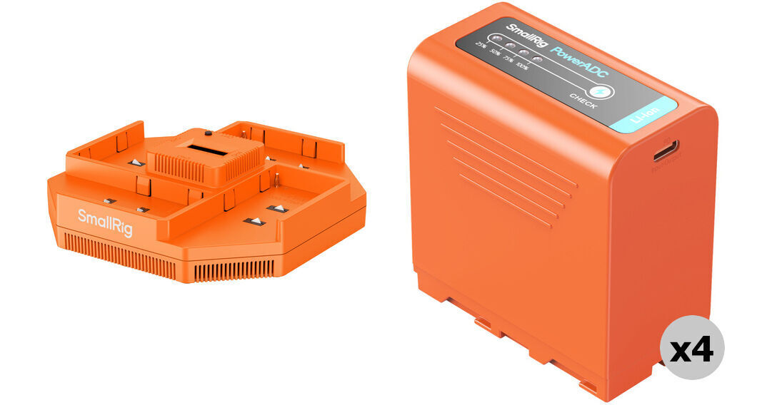 SmallRig NP-F970 4-Battery Kit with Quad Charger (10,500mAh,