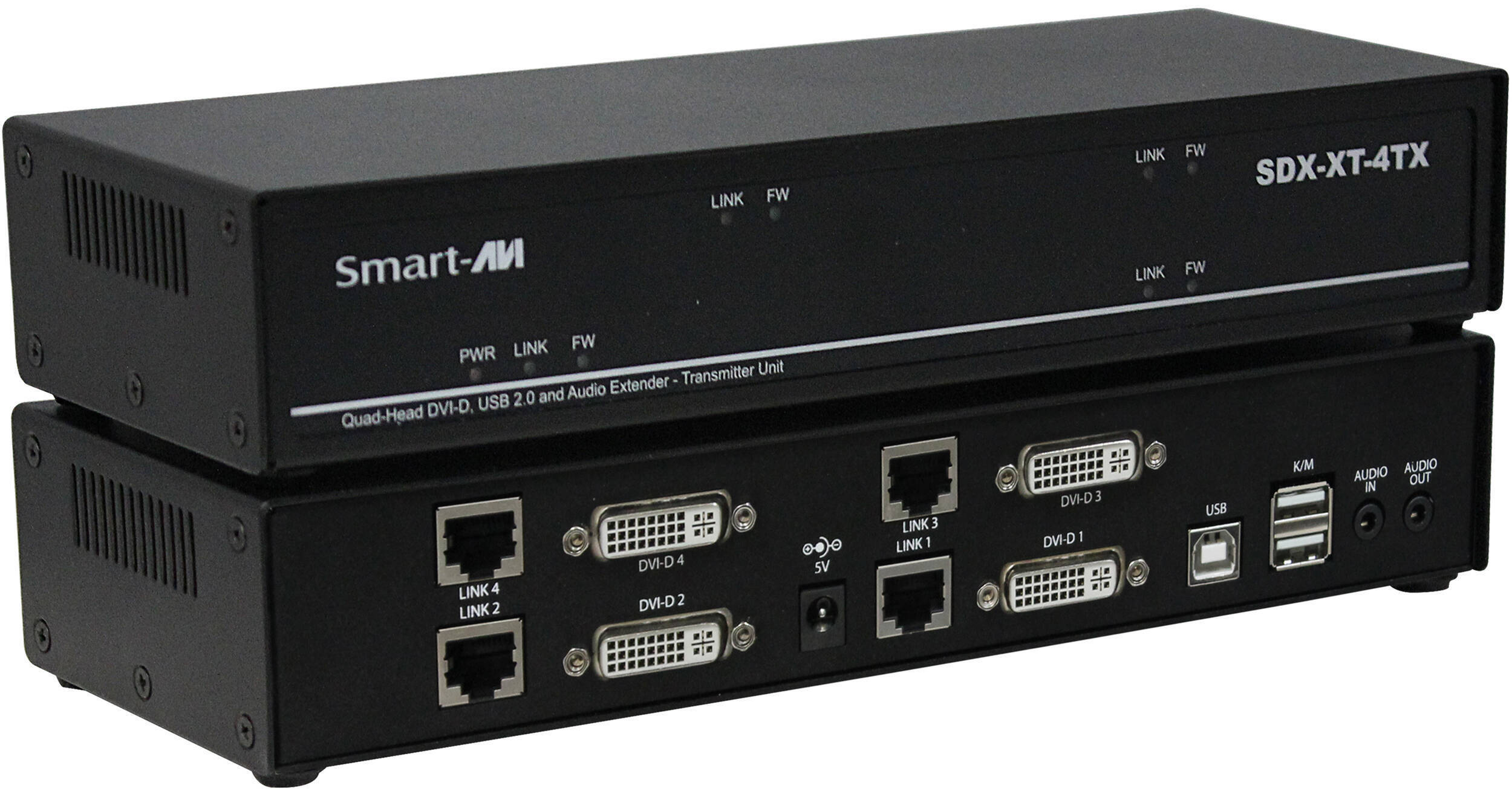 Smart-AVI Quad-Head DVI-D USB 2.0 Audio Cat 5/5e/6