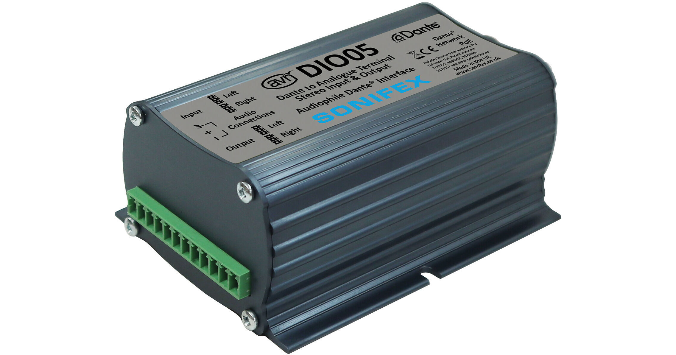 Sonifex AVN-DIO05 Dante to Analog Terminal Block Stereo